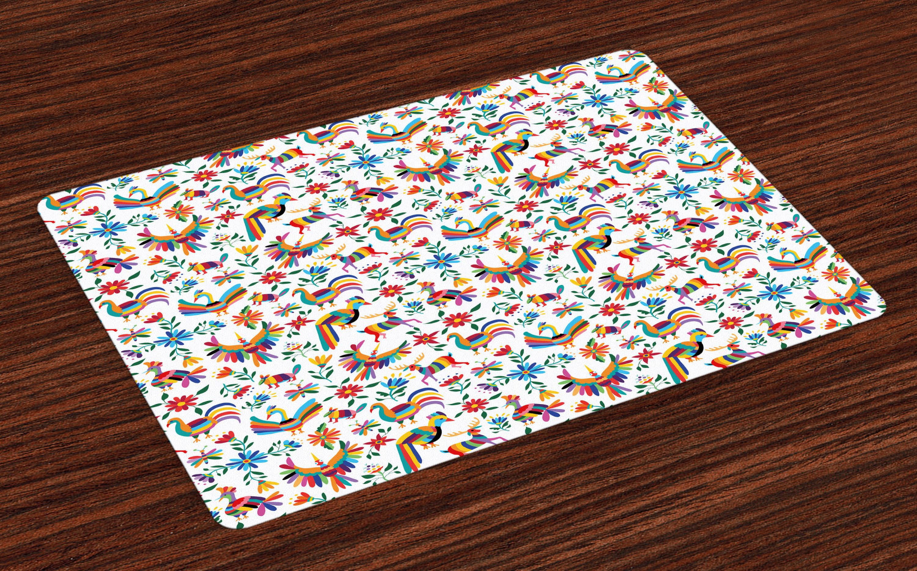 Ambesonne Mexican Place Mats Set of 4, Natural Inspiration Art ...