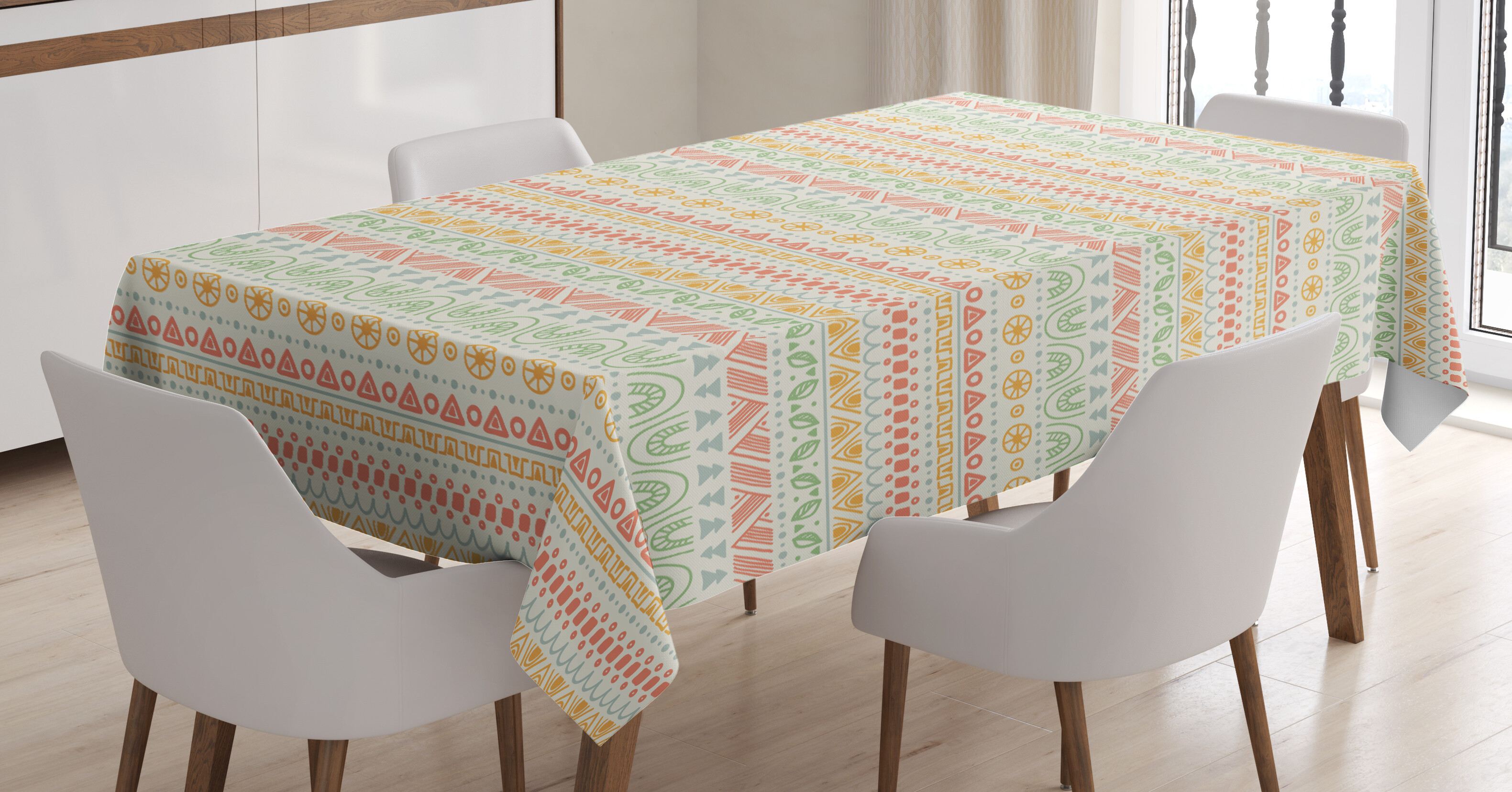 Ambesonne Mexican Tablecloth Rectangular Table Cover, Geometric Aztec ...