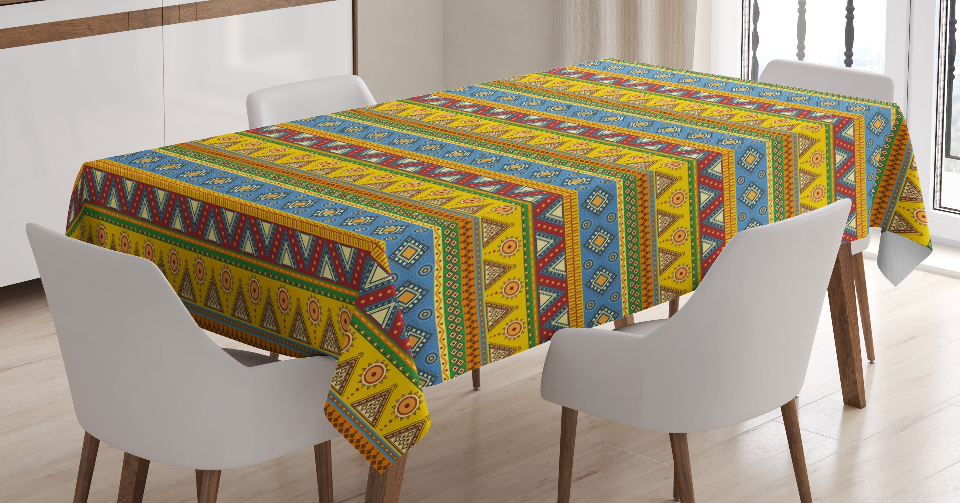 Ambesonne Mexican Tablecloth Rectangular Table Cover, Native Aztec ...