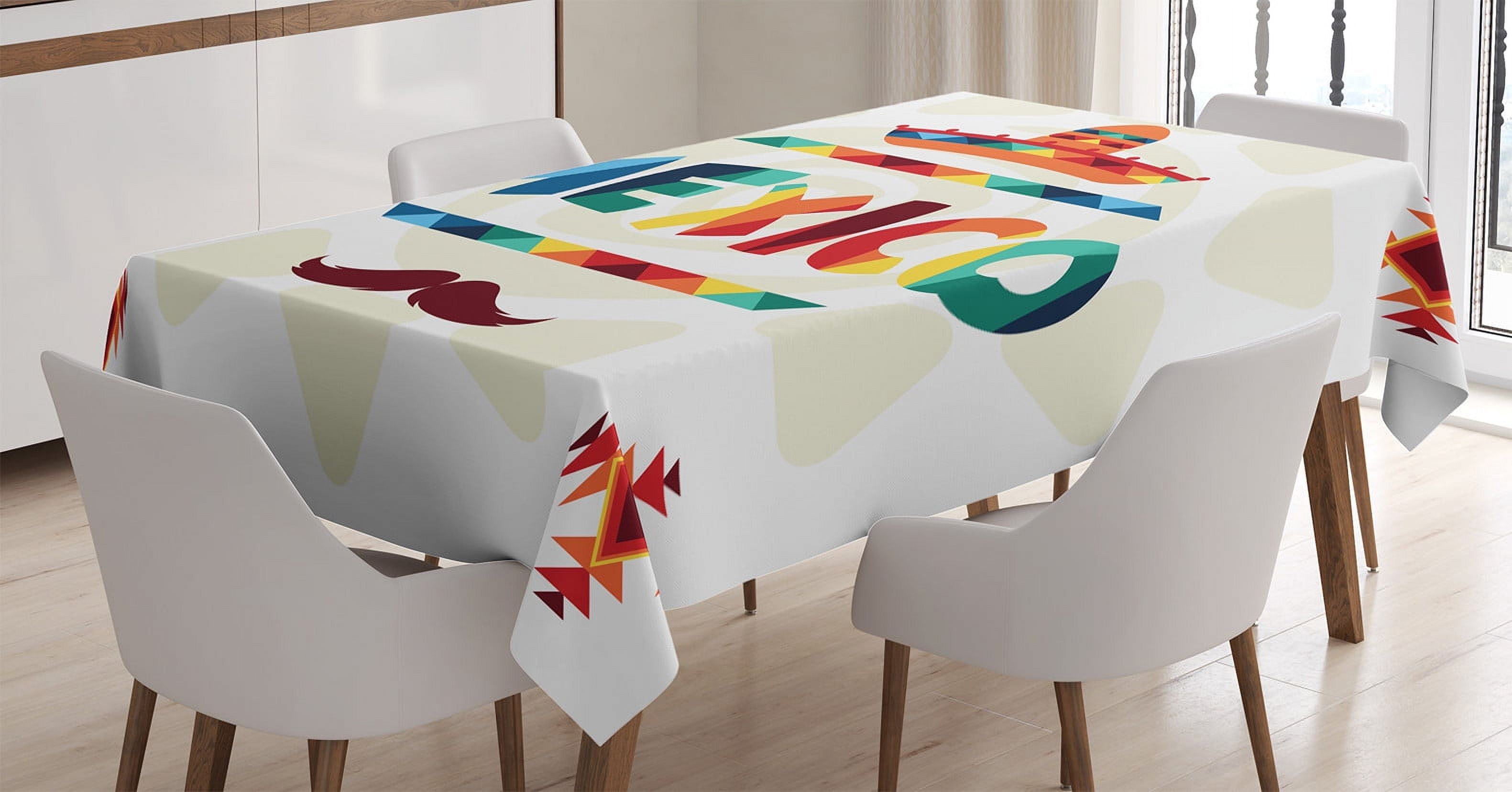 Ambesonne Mexican Tablecloth Rectangular Table Cover, Sombrero Aztec ...