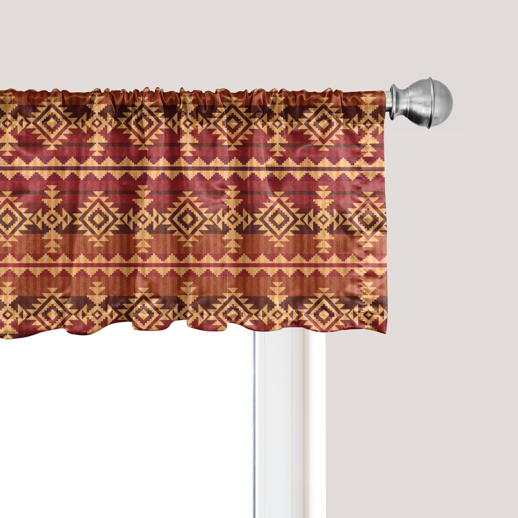 Ambesonne Mexican Window Valance, Aztec Culture Ornament, 54" X 18 ...