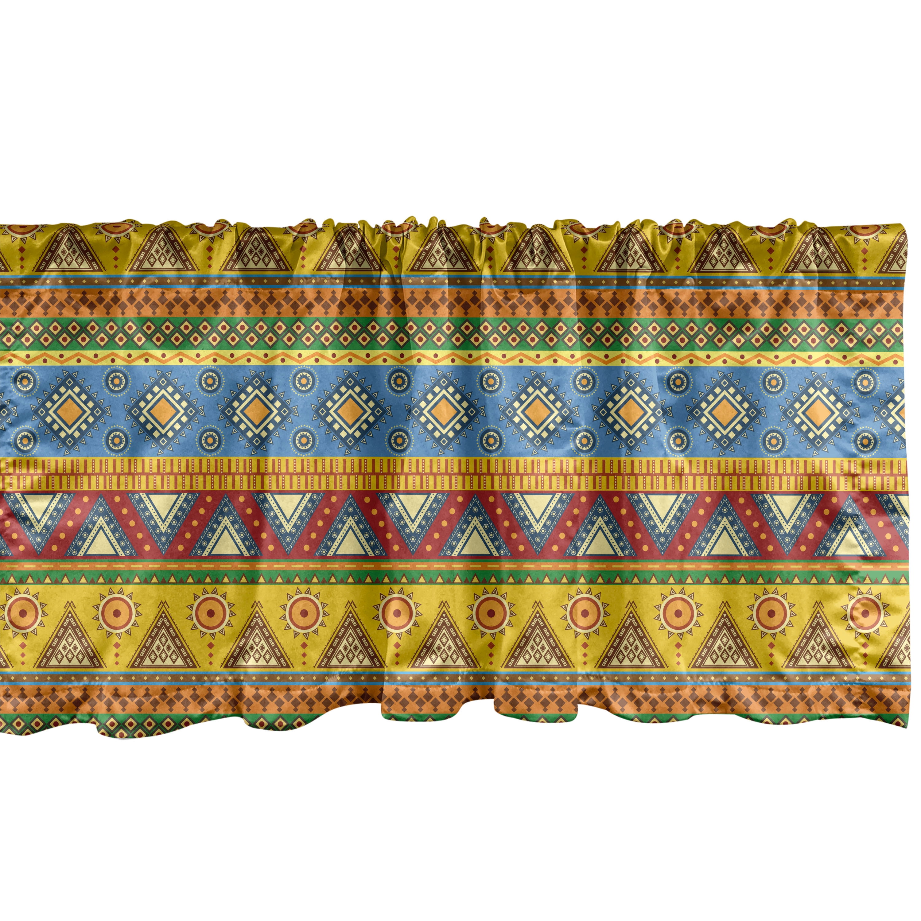 Ambesonne Mexican Window Valance, Native Aztec Borders, 54" X 12 ...