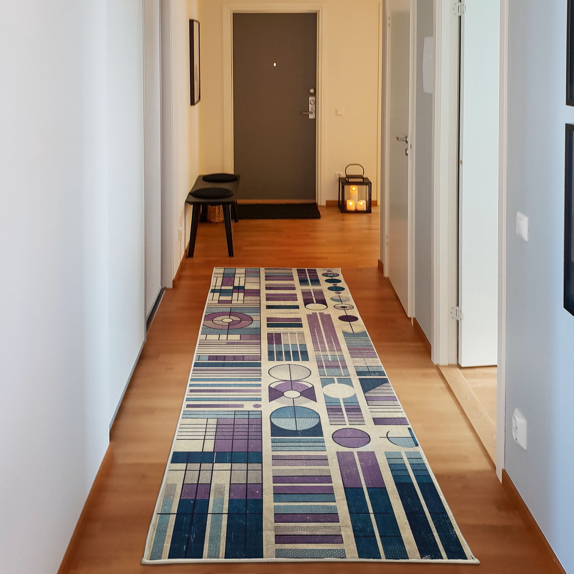 Ambesonne Mid Century Geometric Decorative Rug Carpet, Squares Vibe, 2 ...
