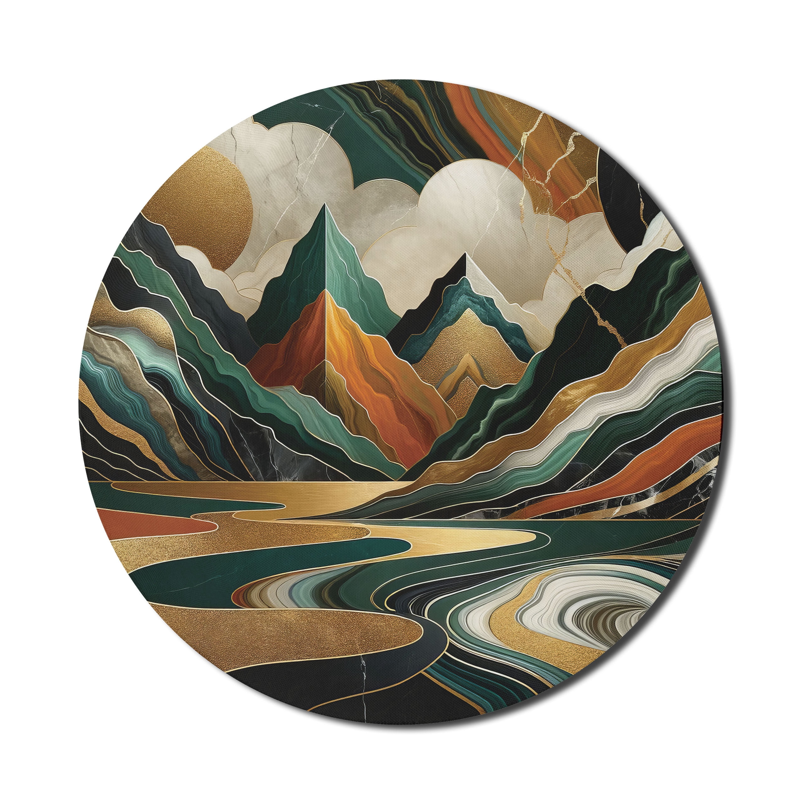 Ambesonne Mid Century Modern Round Mouse Pad for Computers, Groovy ...