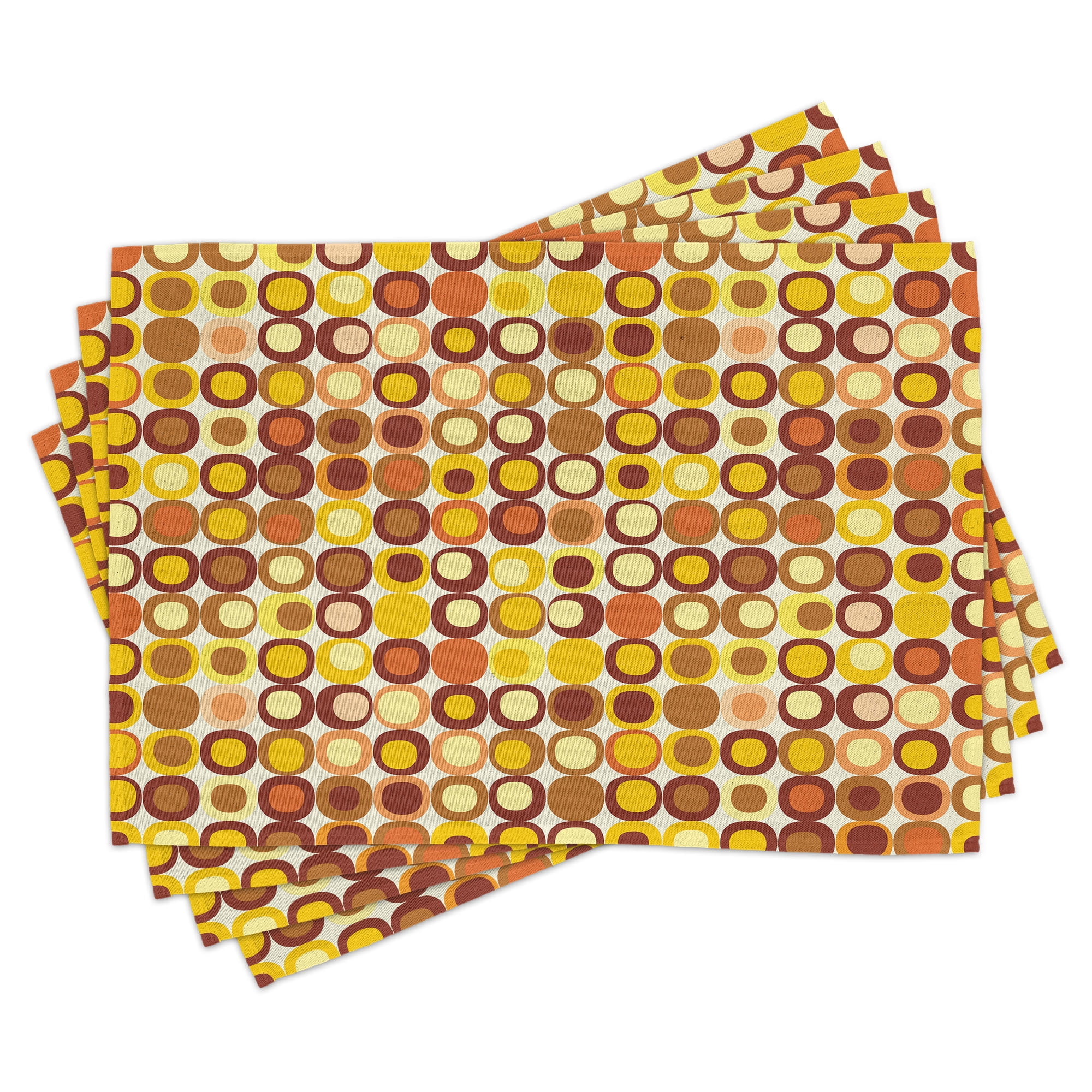 Ambesonne Mid Century Place Mats Set of 4, Design Retro Square ...