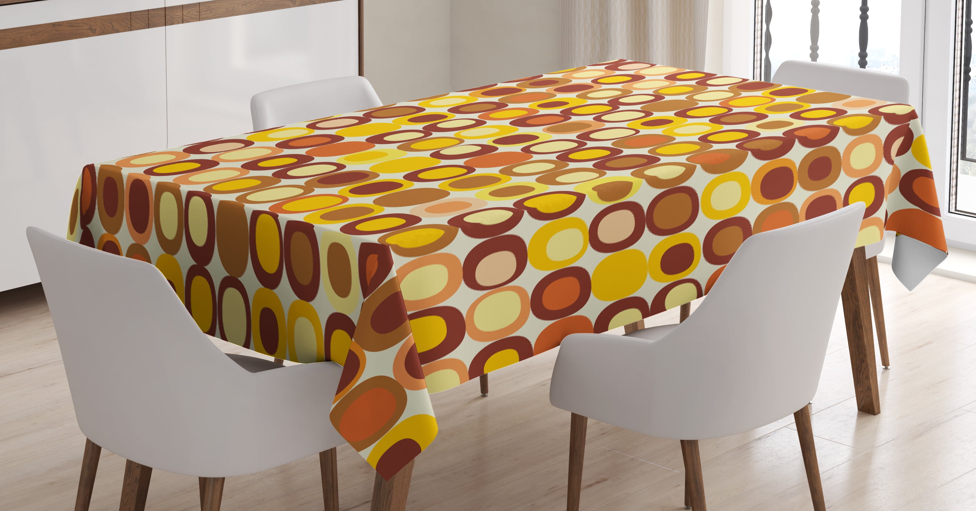 Ambesonne Mid Century Tablecloth Rectangular Table Cover, Design Retro ...