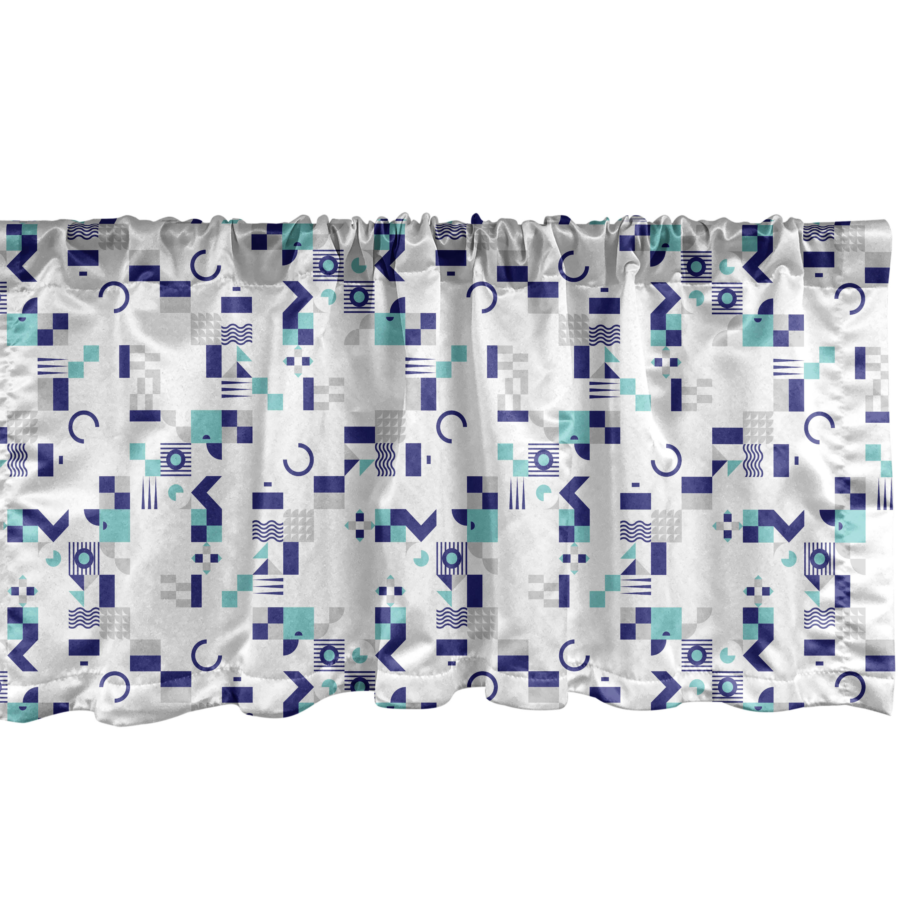 Ambesonne Mid Century Window Valance, Art Deco Seventies, 54" X 18 ...