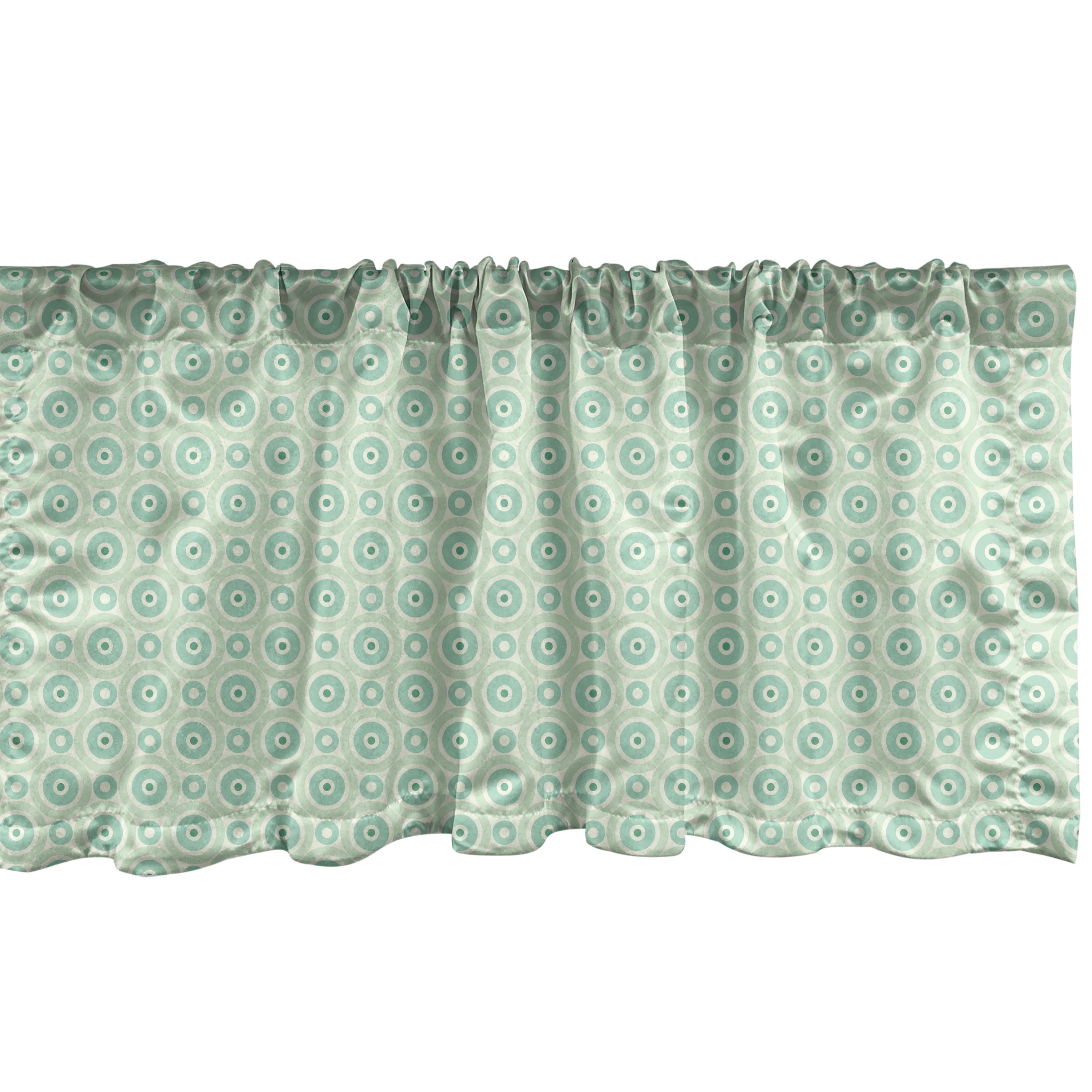 Ambesonne Mint Window Valance, Retro Circles Geometric, 54" X 12 ...