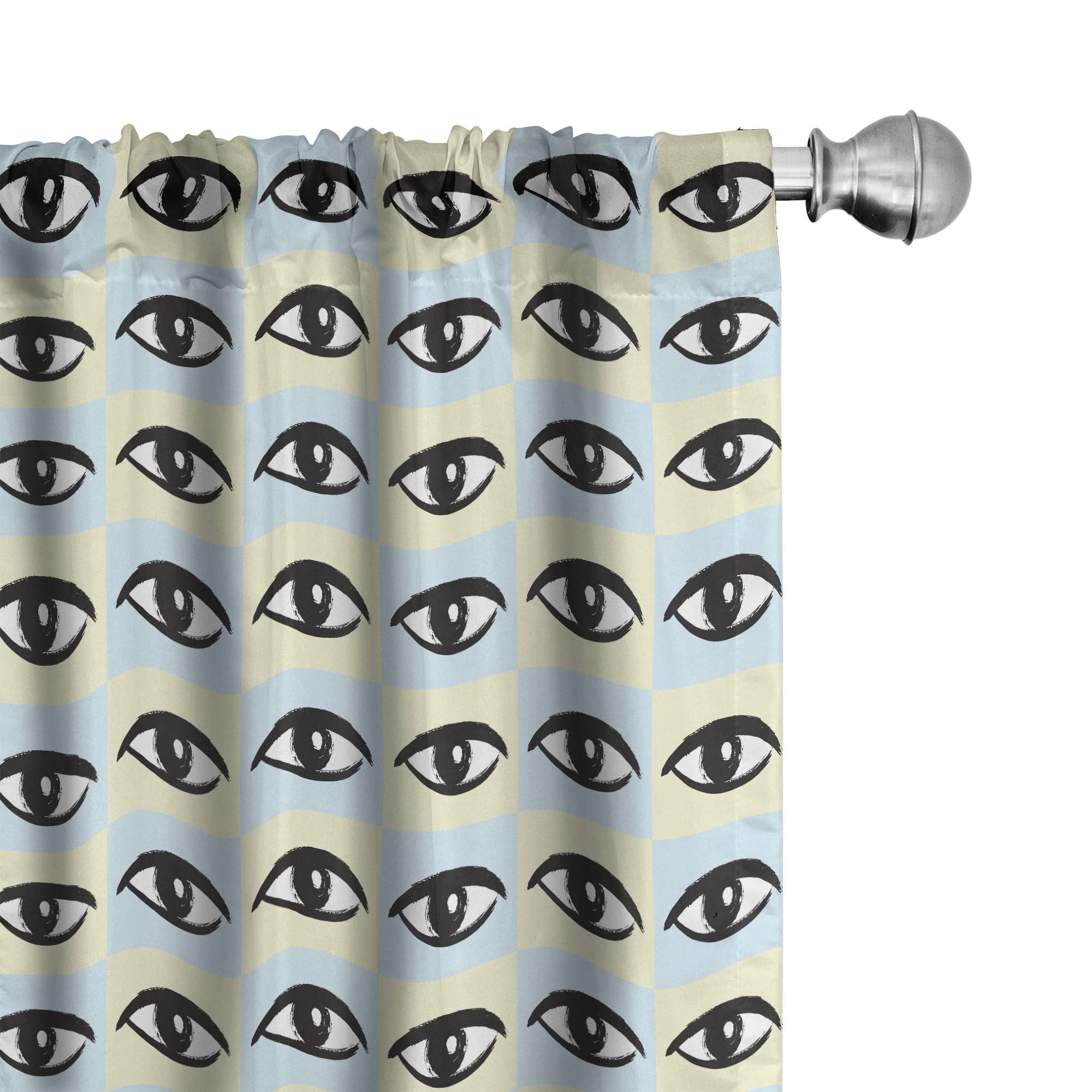 Ambesonne Modern Window Curtains, Woman Eye Symmetric Drawing, Each 28 ...