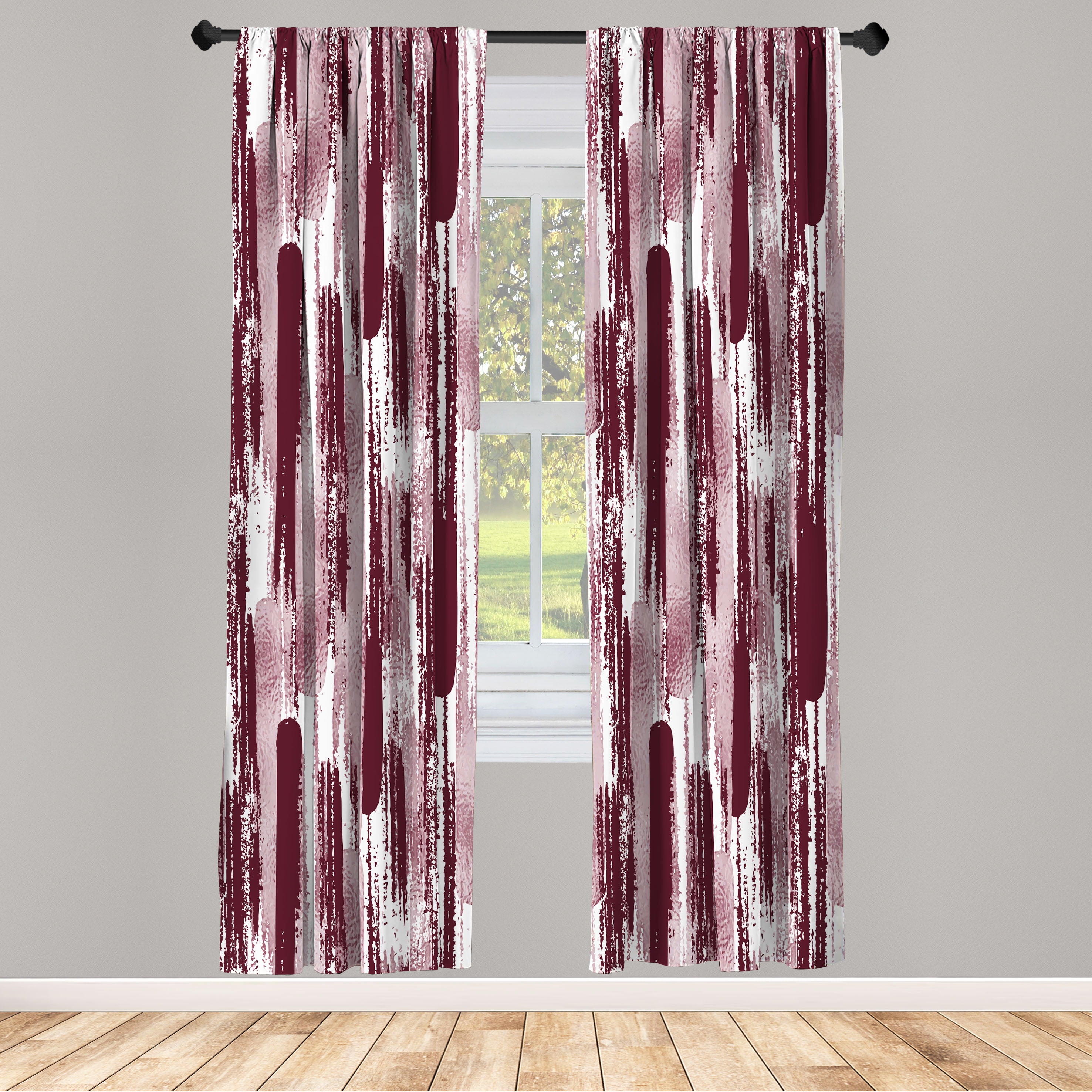 Ambesonne Modern Art Curtains, Grunge Art Effect Print, Pair of 28"x63 ...