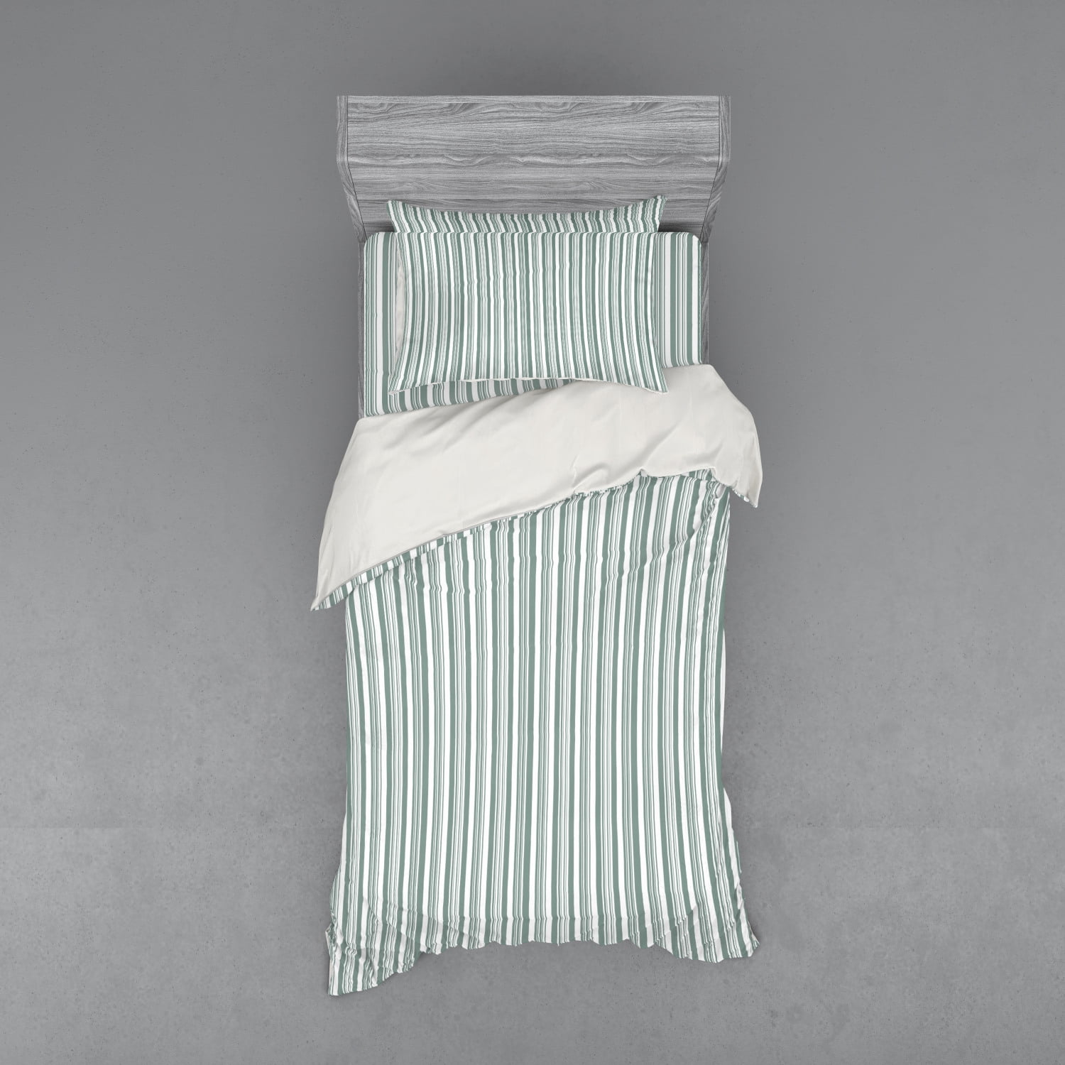 Ambesonne Modern Bedding Set 3 Pcs, Thin and Bold Stipes, Twin, Pale ...