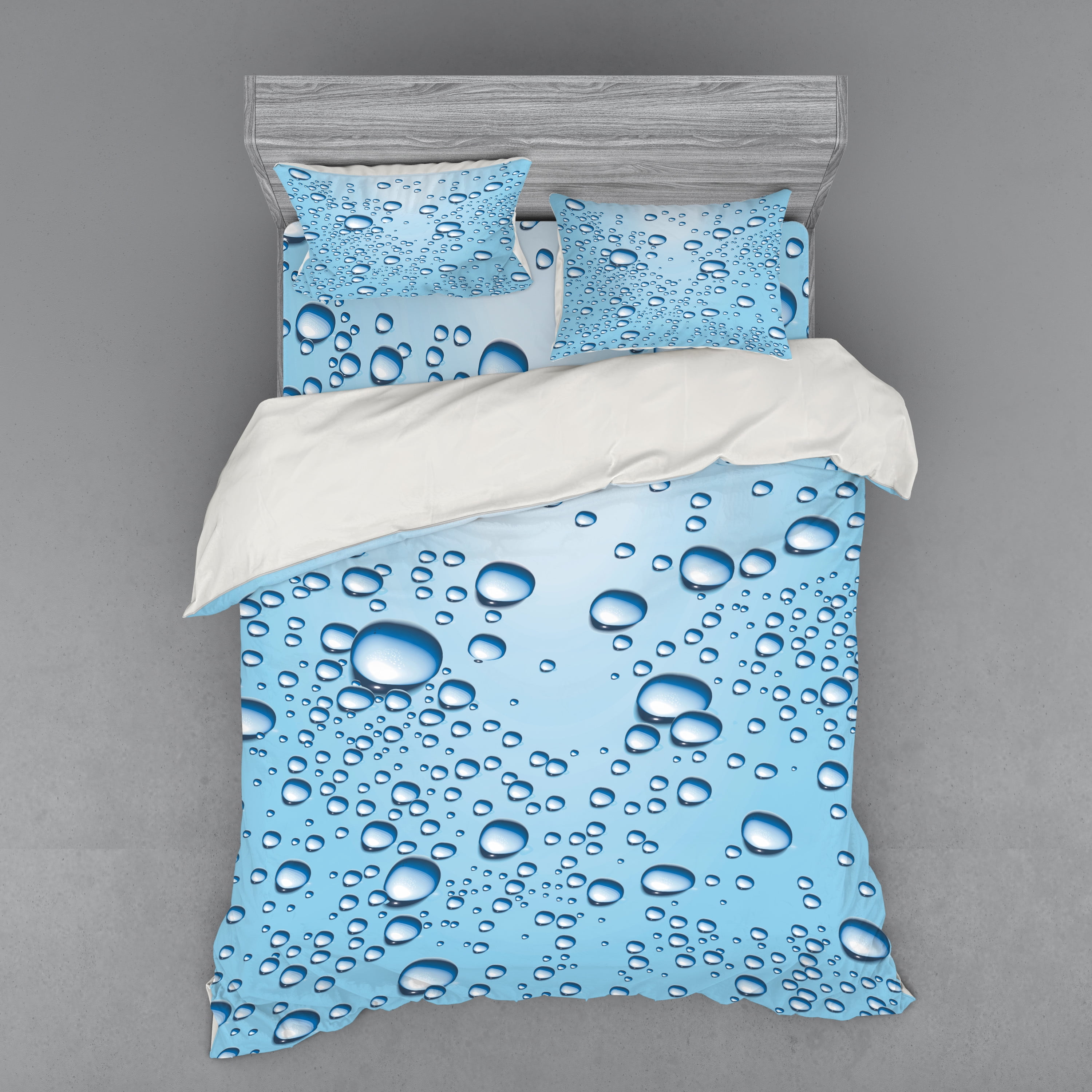 Ambesonne Modern Bedding Set 4 Pcs, Glass with Water Marks, Queen, Pale ...