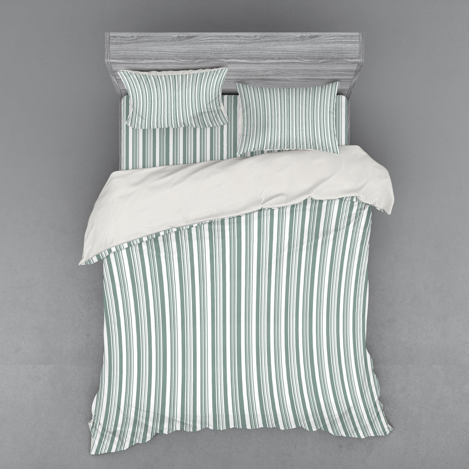 Ambesonne Modern Bedding Set 4 Pcs, Thin and Bold Stipes, Queen, Pale ...