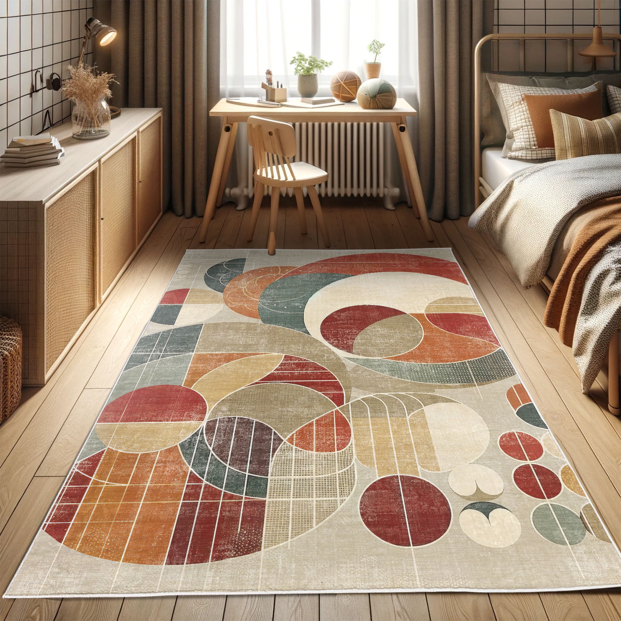 Ambesonne Modern Boho Decorative Rug Carpet, Art Geometric Abstract, 2 ...
