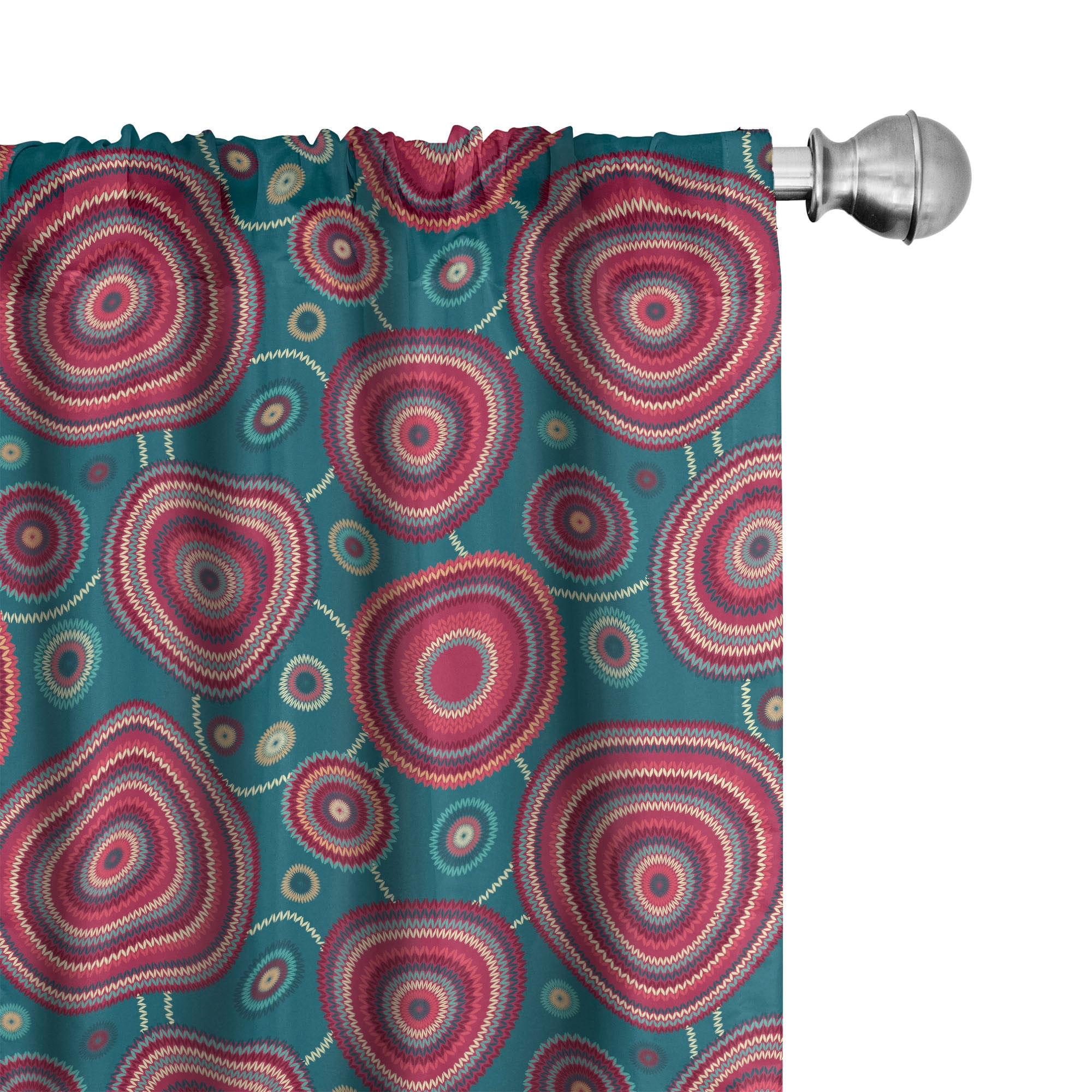 Ambesonne Modern Curtains, Circular Shapes Stripes Plot, Pair of 28"x63 ...