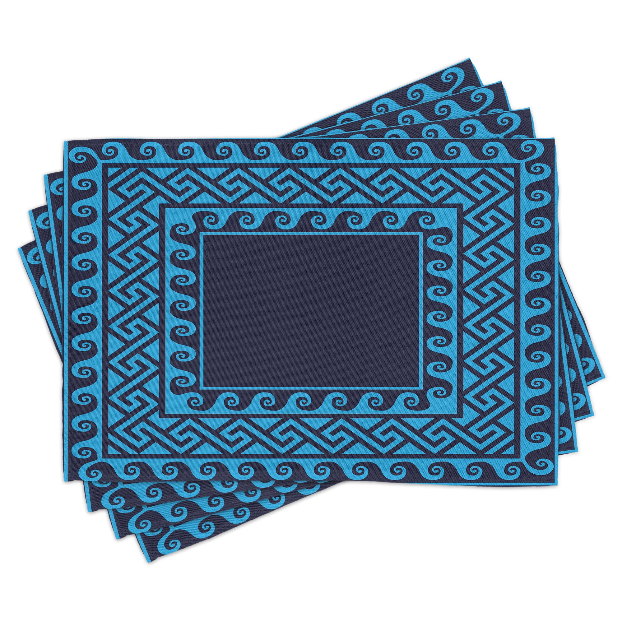 Ambesonne Modern Design Place Mats Set of 4, Swirling Waves Lines ...