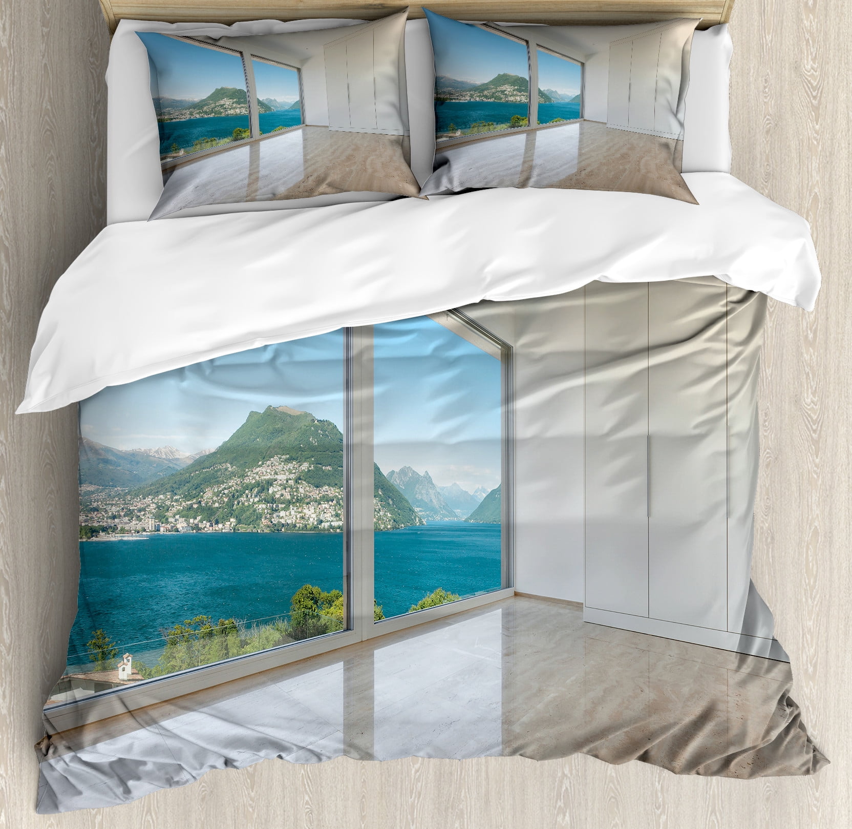 Ambesonne Modern Duvet Cover Sets, Penthouse Interior View, 2-King ...