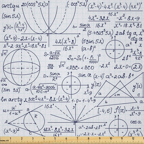 Ambesonne Numbers Pattern Fabric by the Yard Upholstery, Colorful Math ...