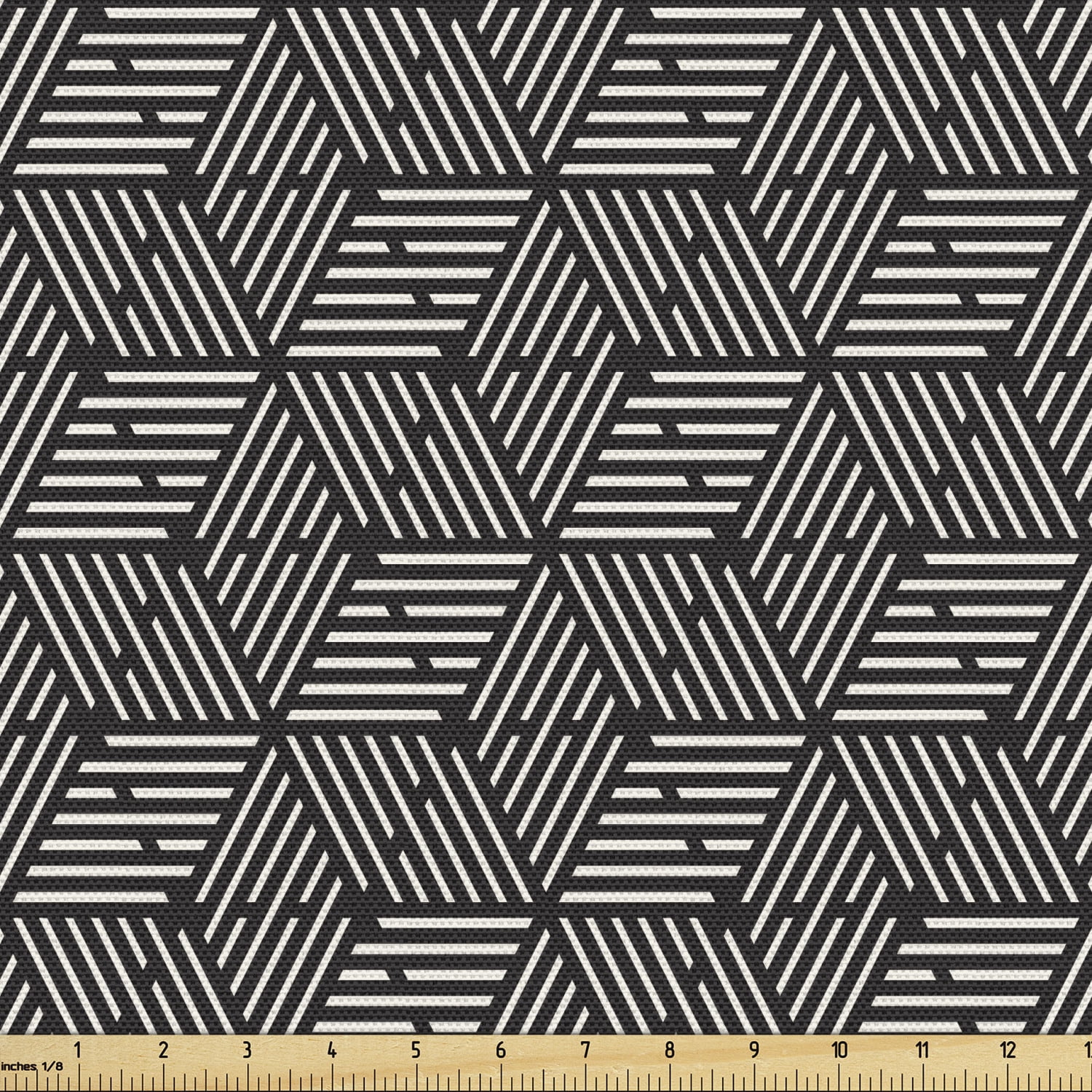 Ambesonne Modern Fabric by the Yard Upholstery, Abstract Lines Grid ...