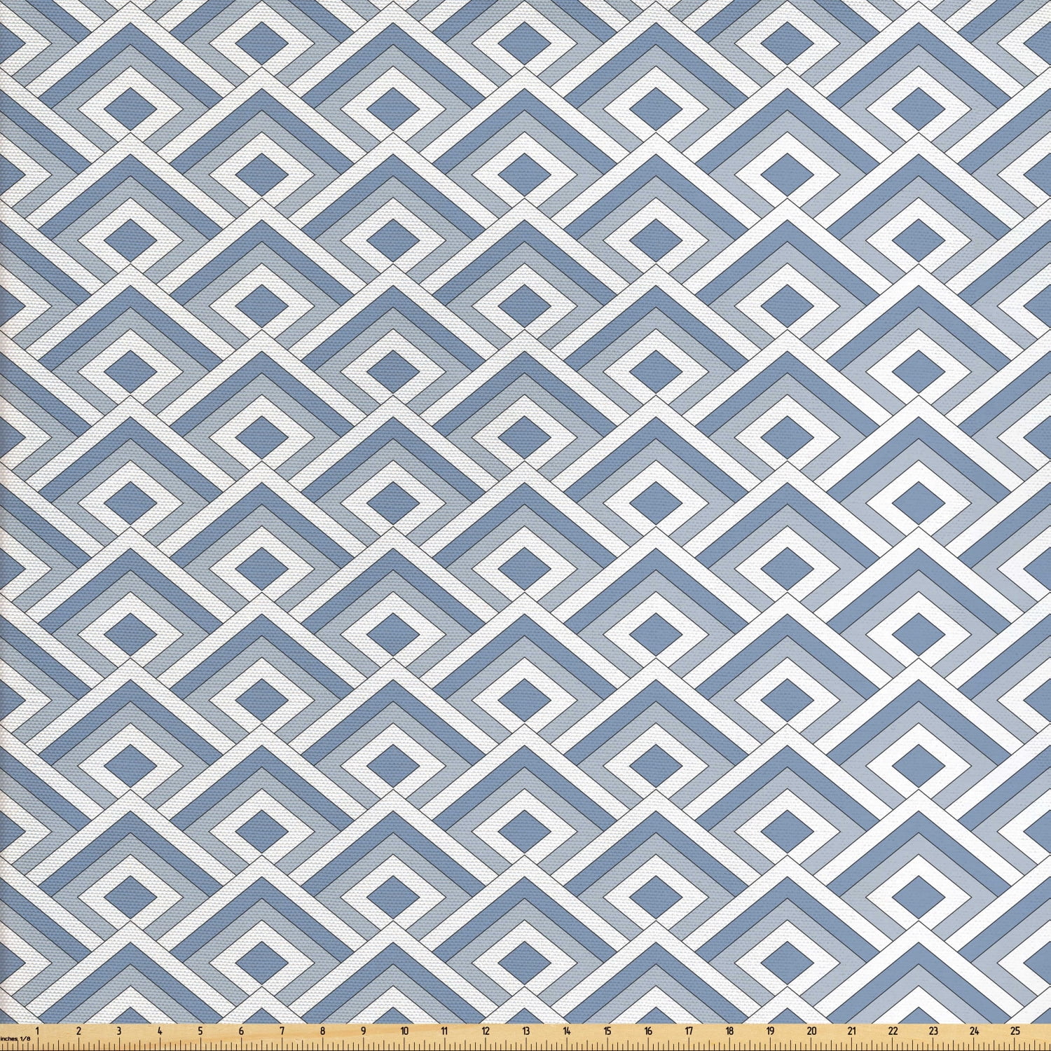 Ambesonne Modern Fabric by the Yard Upholstery, Diagonal Nested Squares ...