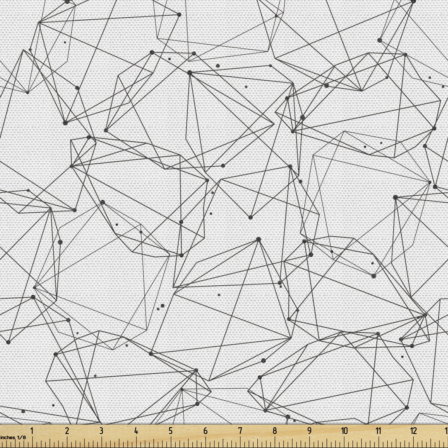 Ambesonne Modern Fabric by the Yard Upholstery, Geometric Forms Connect ...