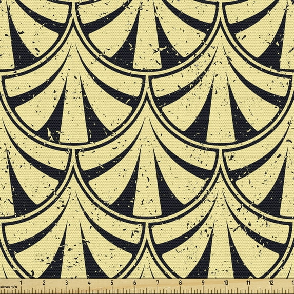 Ambesonne Modern Fabric by the Yard Upholstery, Grunge Royal Style ...