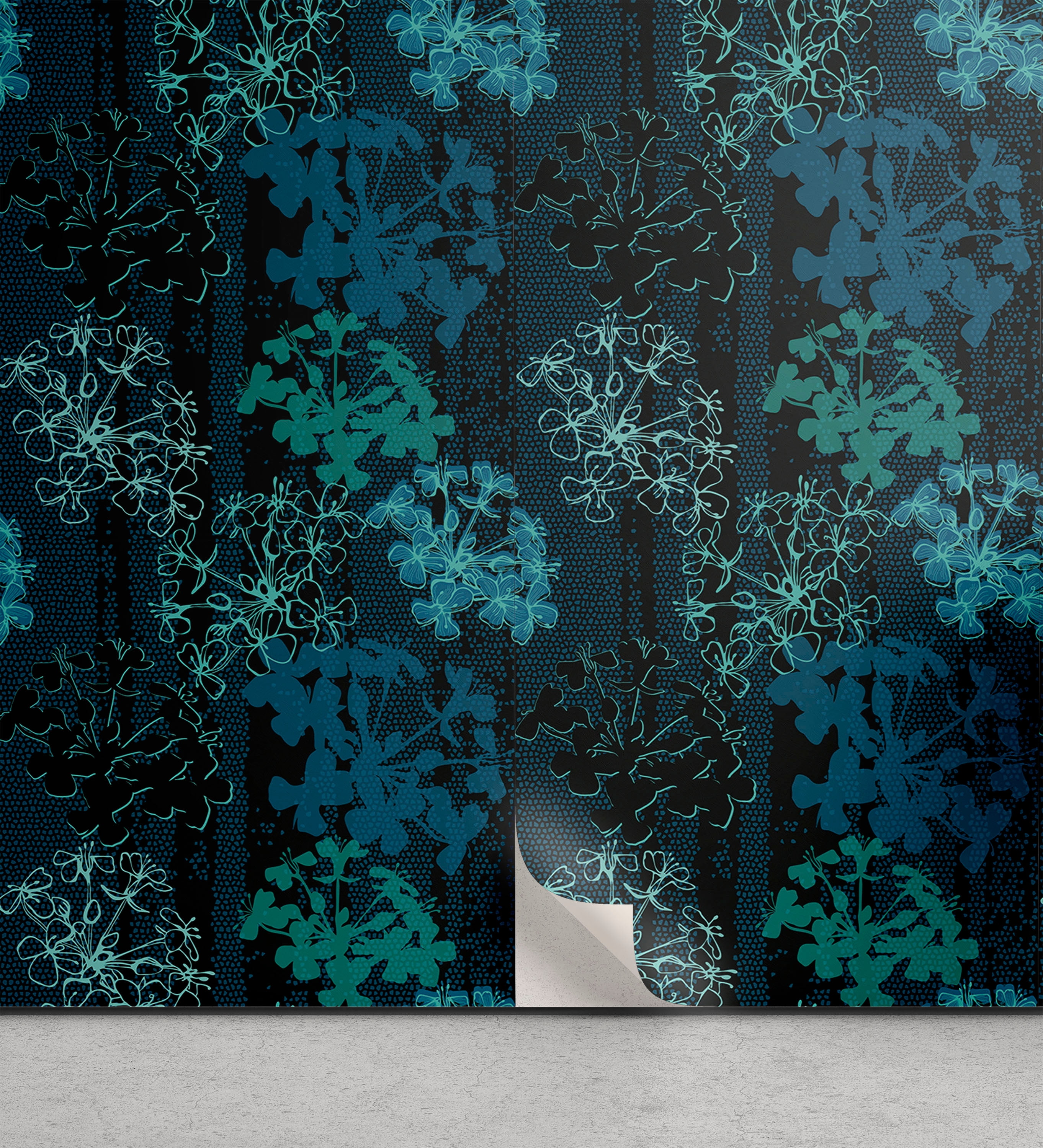 Ambesonne Modern Floral Peel & Stick Wallpaper for Home, Dark Colors ...