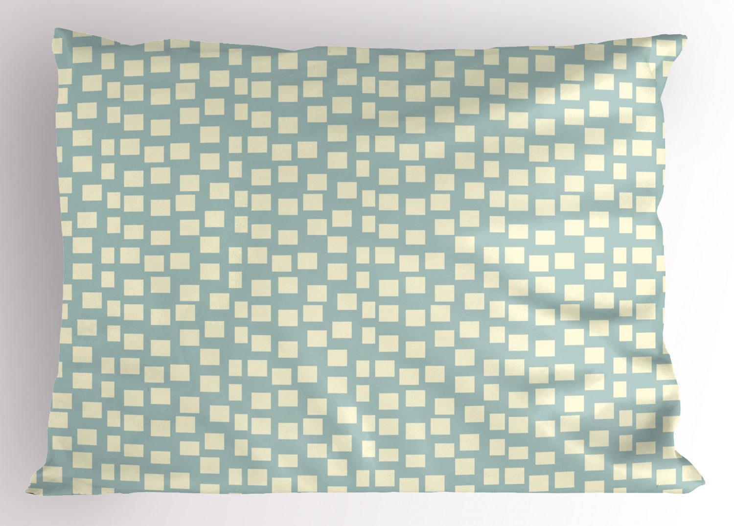 Ambesonne Modern Pillow Sham, Big Small Squares Tile, 36" X 20", Pale ...