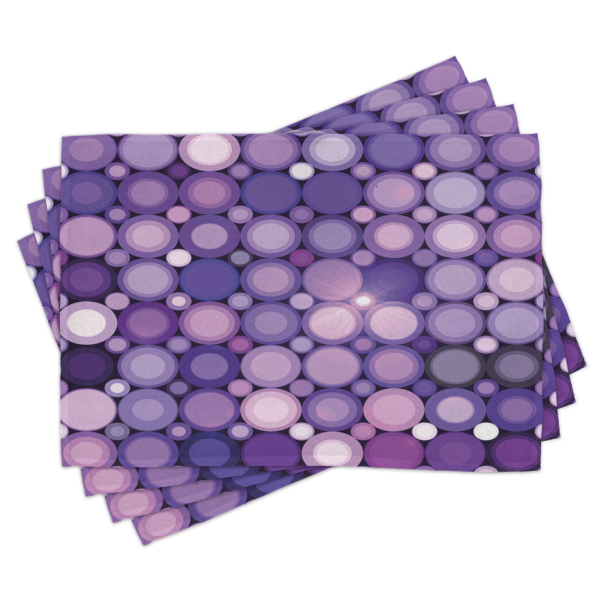 Ambesonne Modern Place Mats Set of 4, Geometric Violet Circles ...