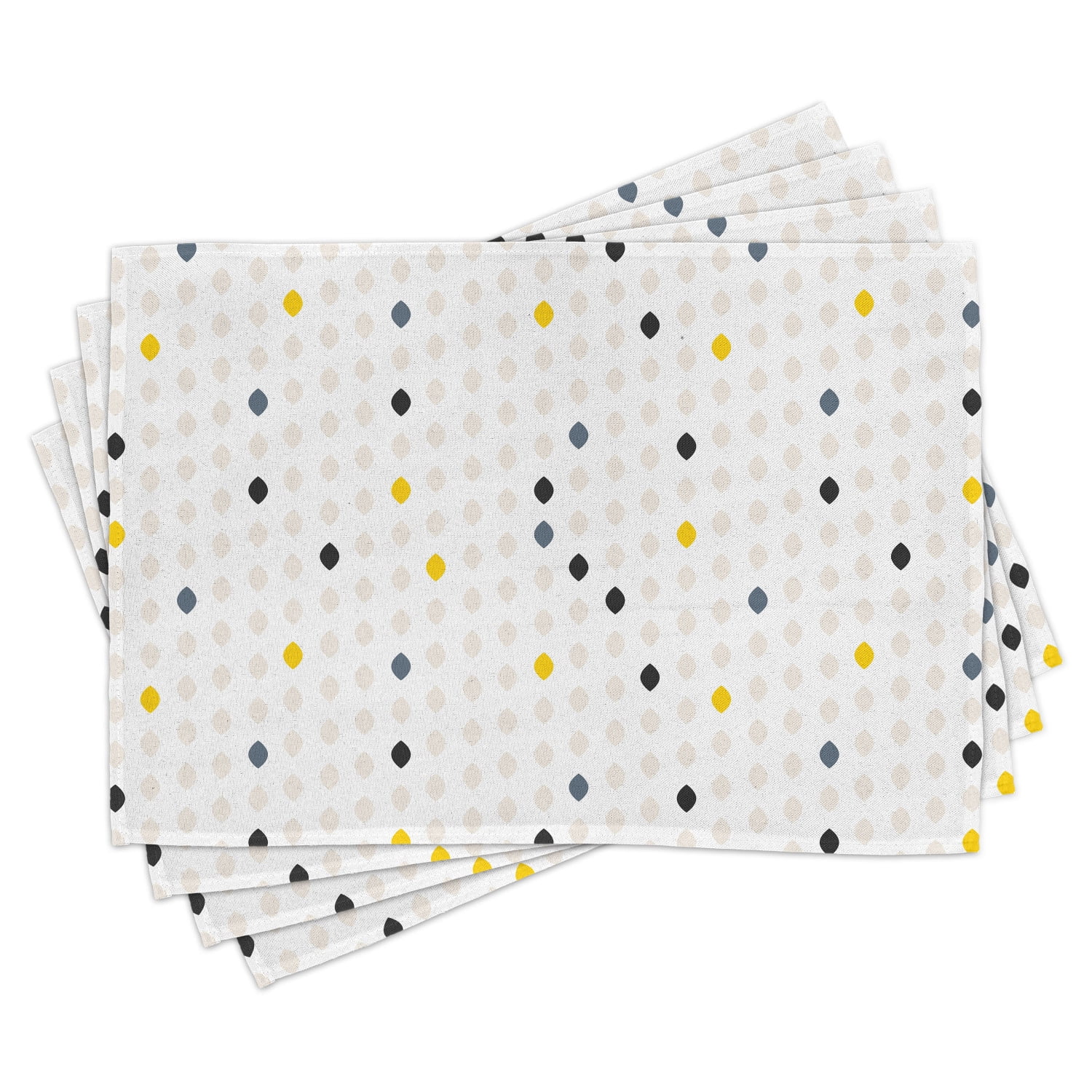 Ambesonne Modern Place Mats Set of 4, Polka Dots Geometric, Standard ...