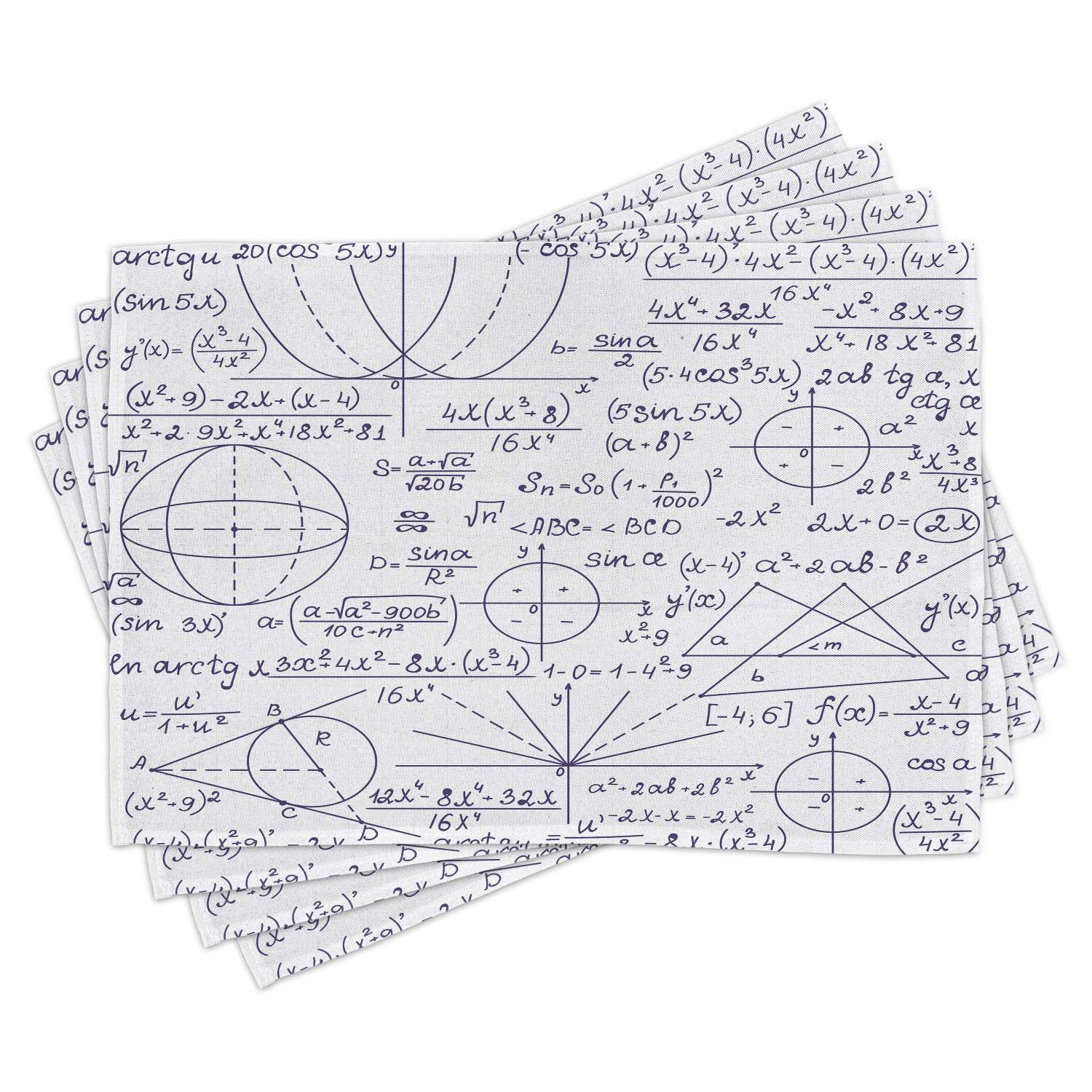 Ambesonne Modern Place Mats Set of 4, Student Geometry, Standard Size ...