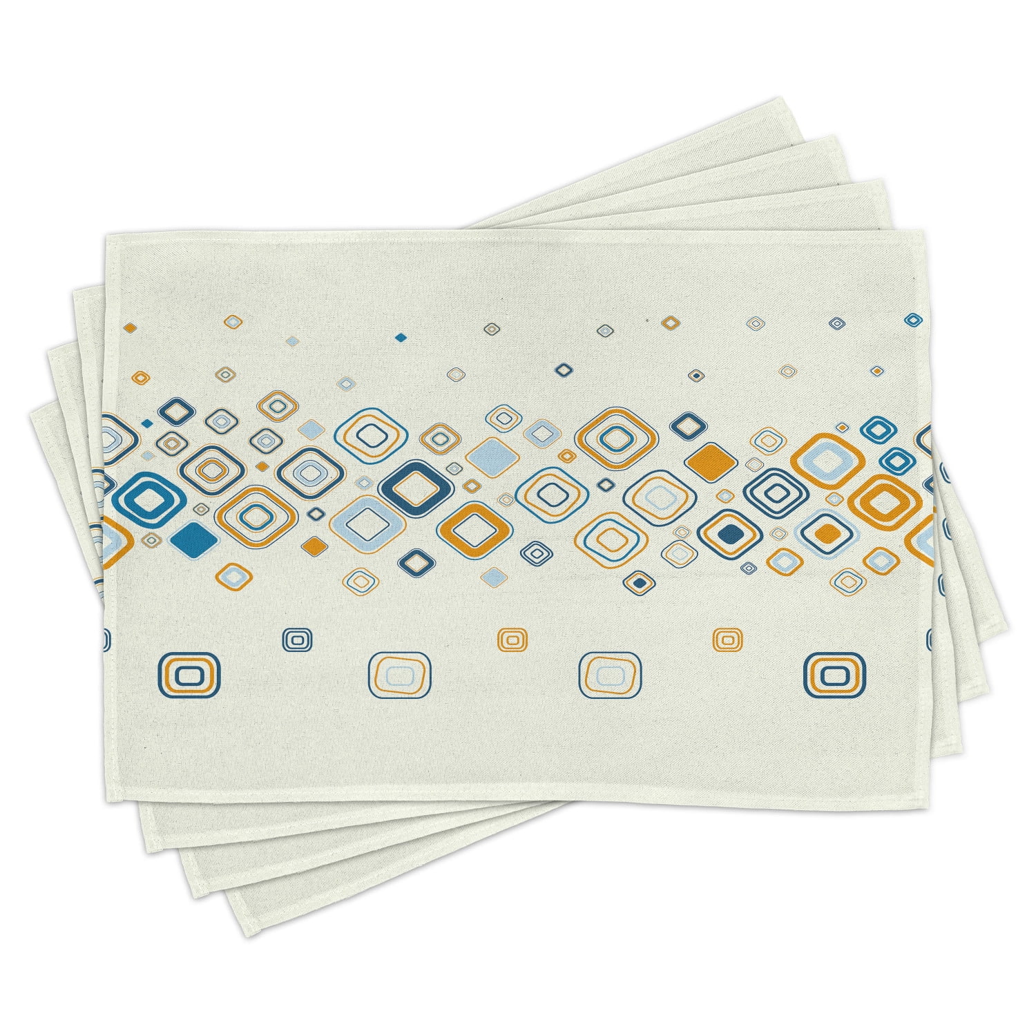 Ambesonne Modern Place Mats Set of 4, Vector Geometric Shapes, Standard ...