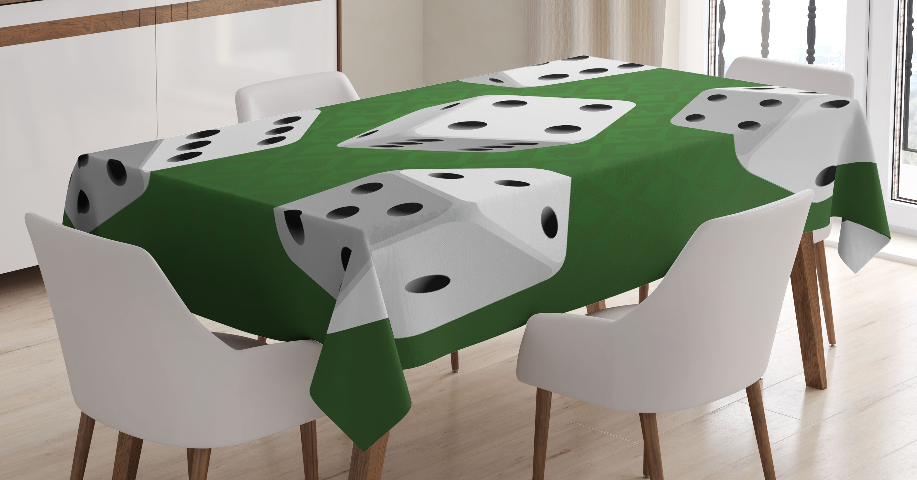 Ambesonne Modern Tablecloth Rectangular Table Cover, Casino Rolling ...