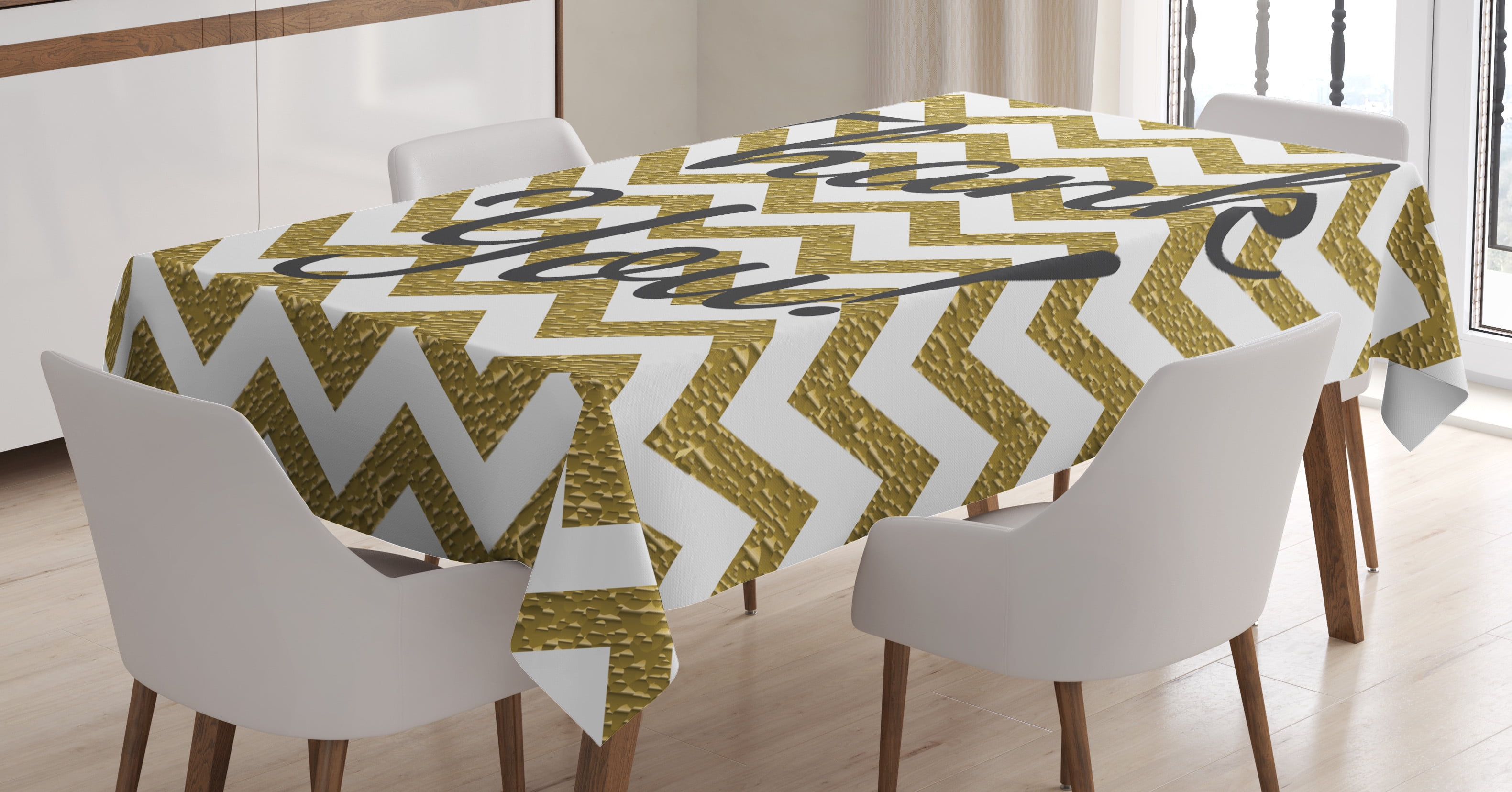Ambesonne Modern Tablecloth Rectangular Table Cover, Thank You Words ...