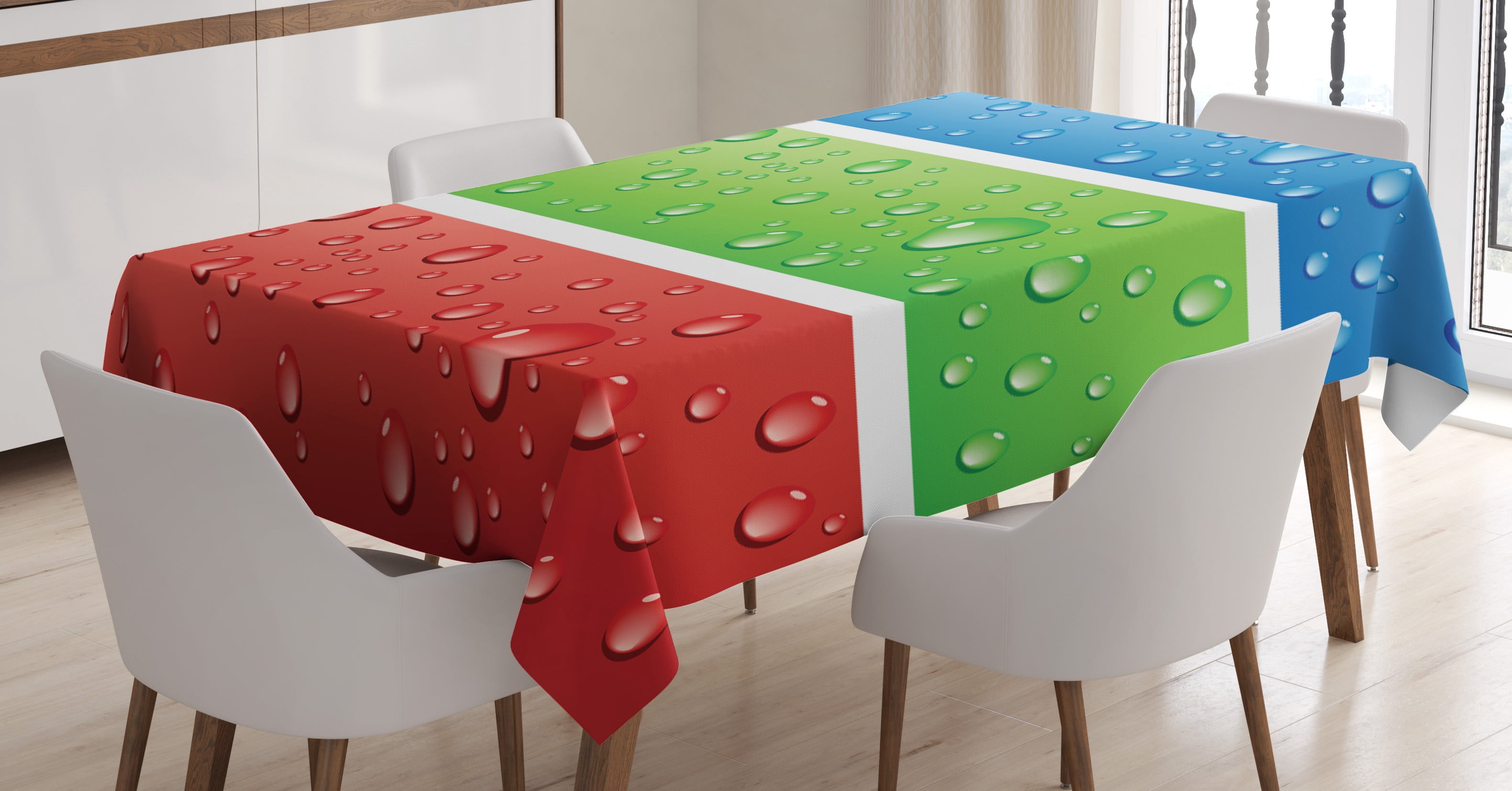 Ambesonne Modern Tablecloth Rectangular Table Cover, Water Drops on a ...