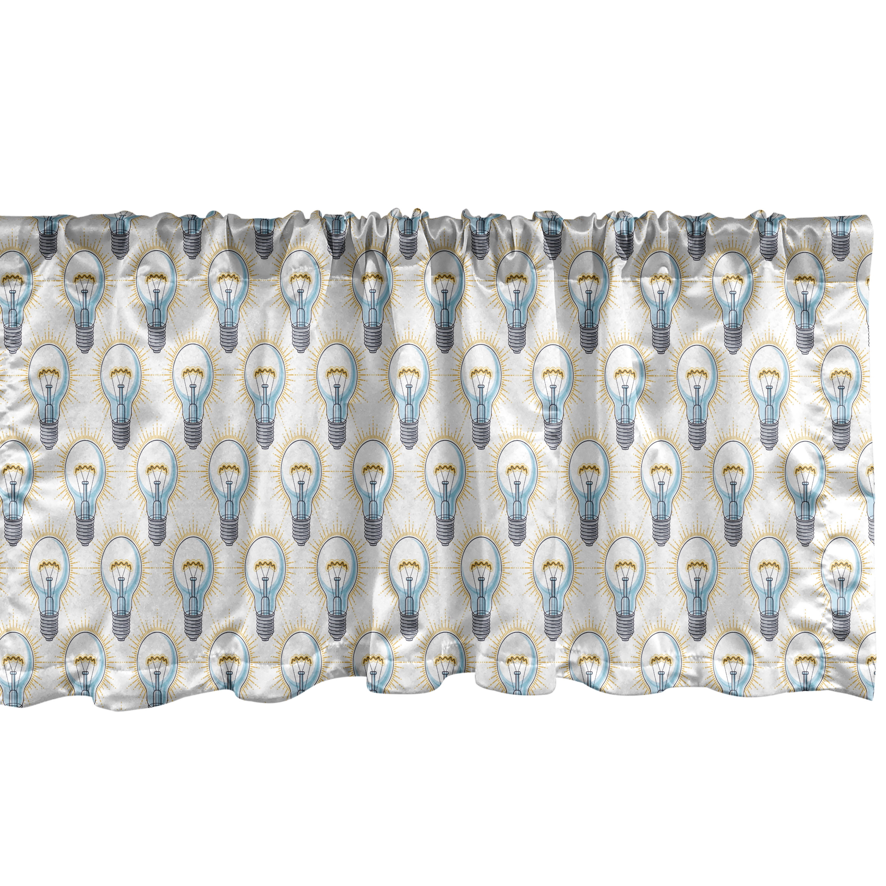 Ambesonne Modern Valance Pack of 2, Electric Lamp Beams Graphic, 42"X12 ...