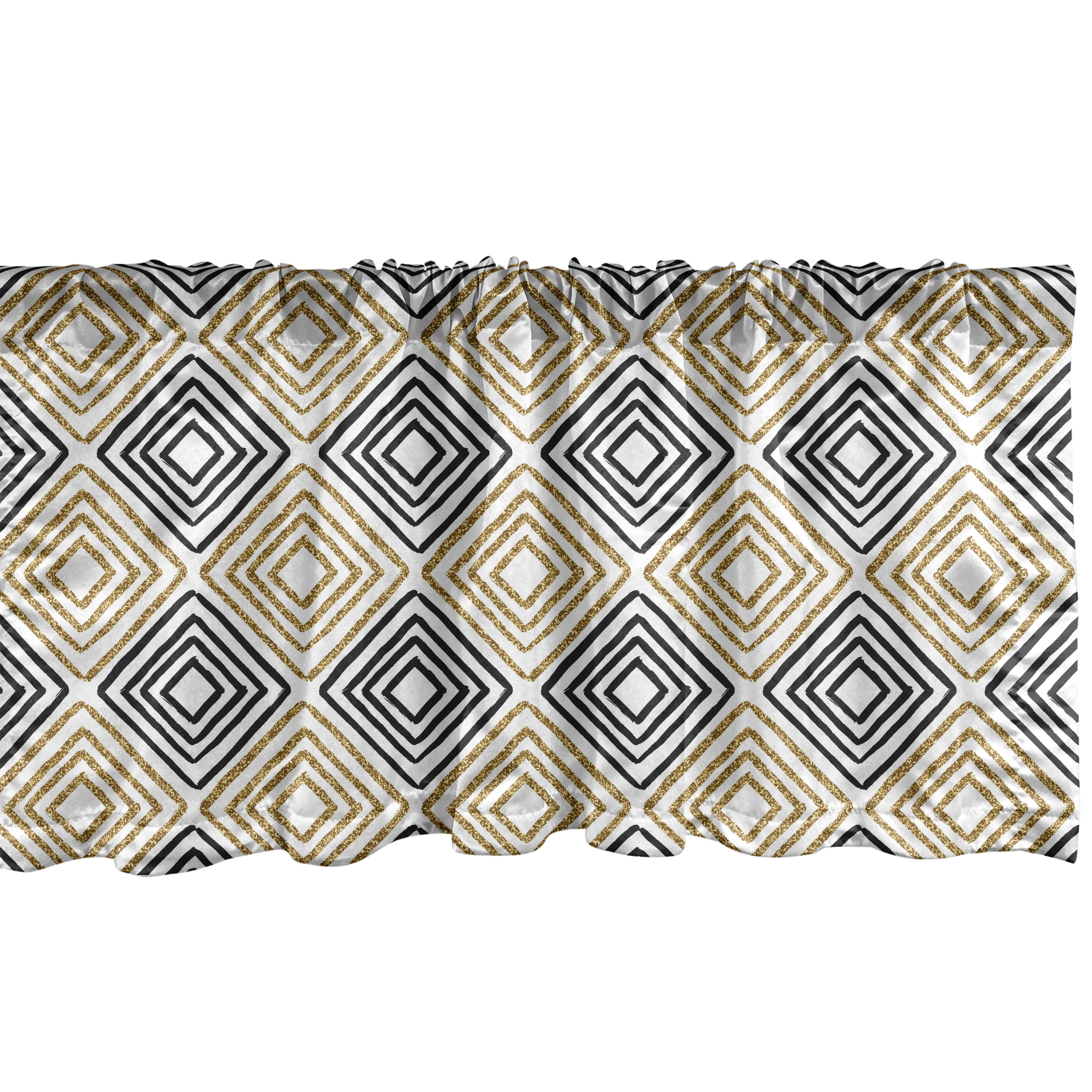 Ambesonne Modern Window Valance, Nested Square Shaped Lines with ...