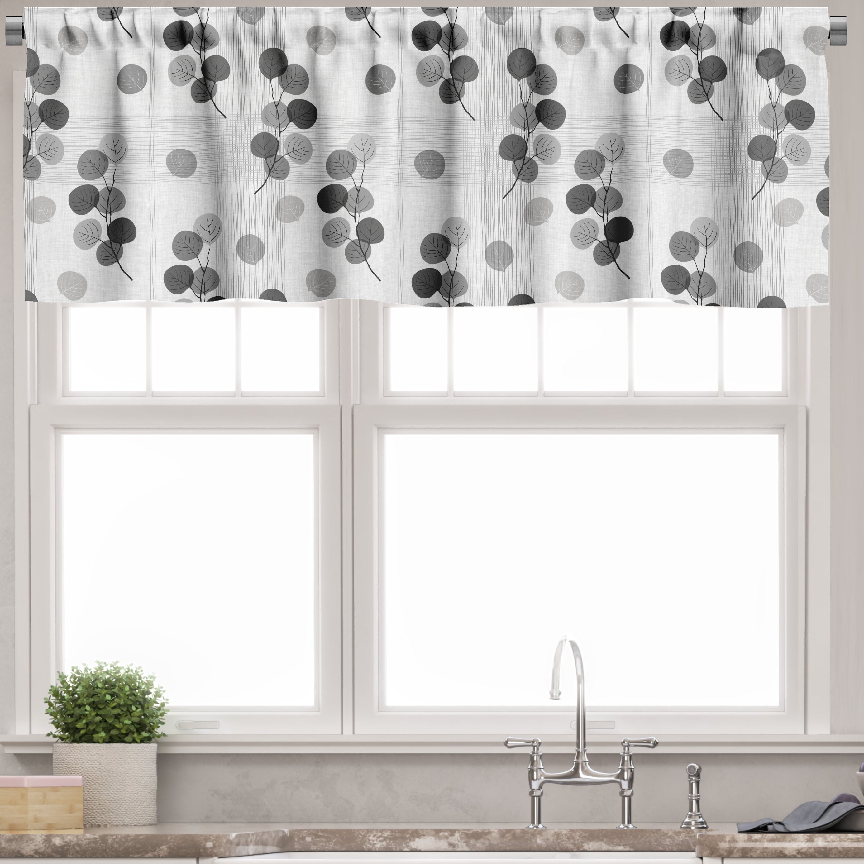 Ambesonne Modern Window Valance, Sketchy Lines Stripes, 54" X 12 ...