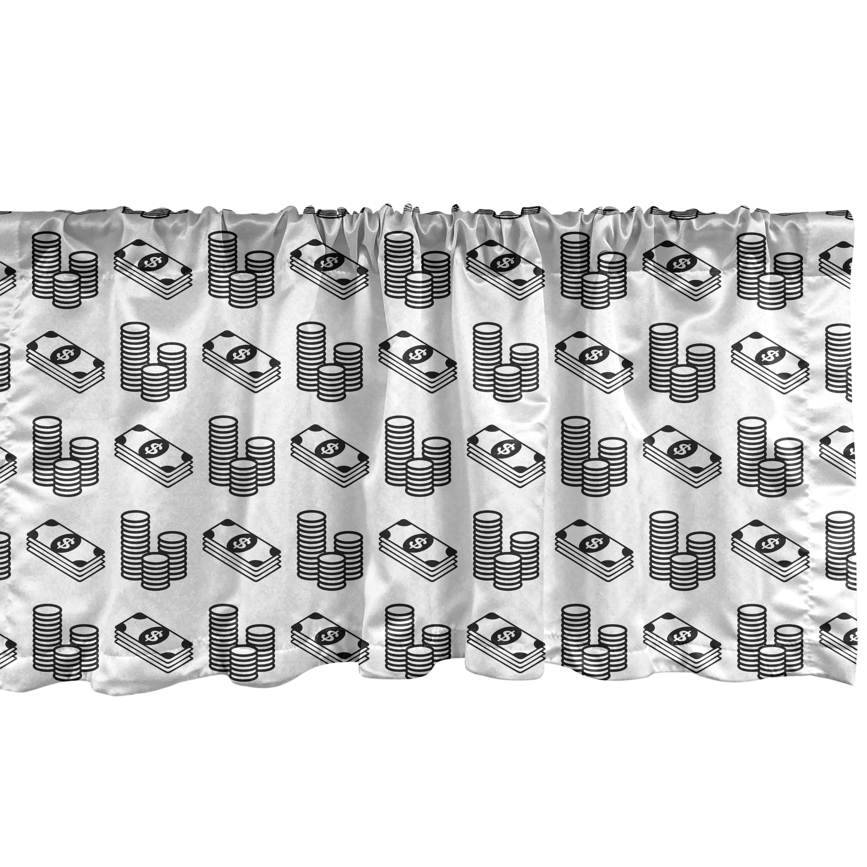 Ambesonne Money Window Valance, Stacked Coins and Bills, 54" X 12 ...