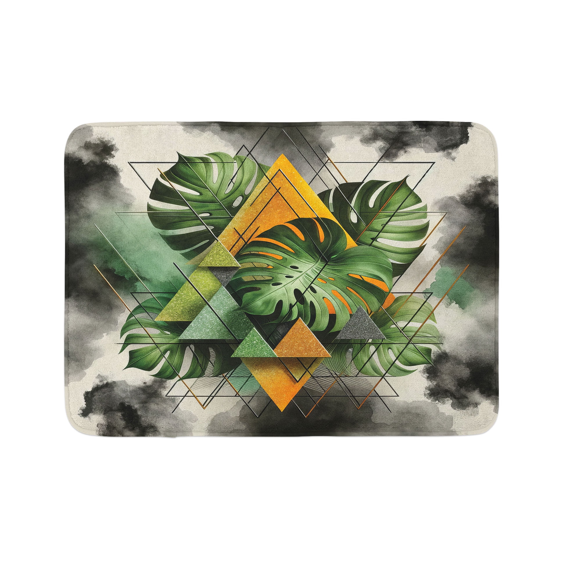 Ambesonne Monstera Bath Mat, Leaves Triangles Mystery, 30.2" x 20 ...
