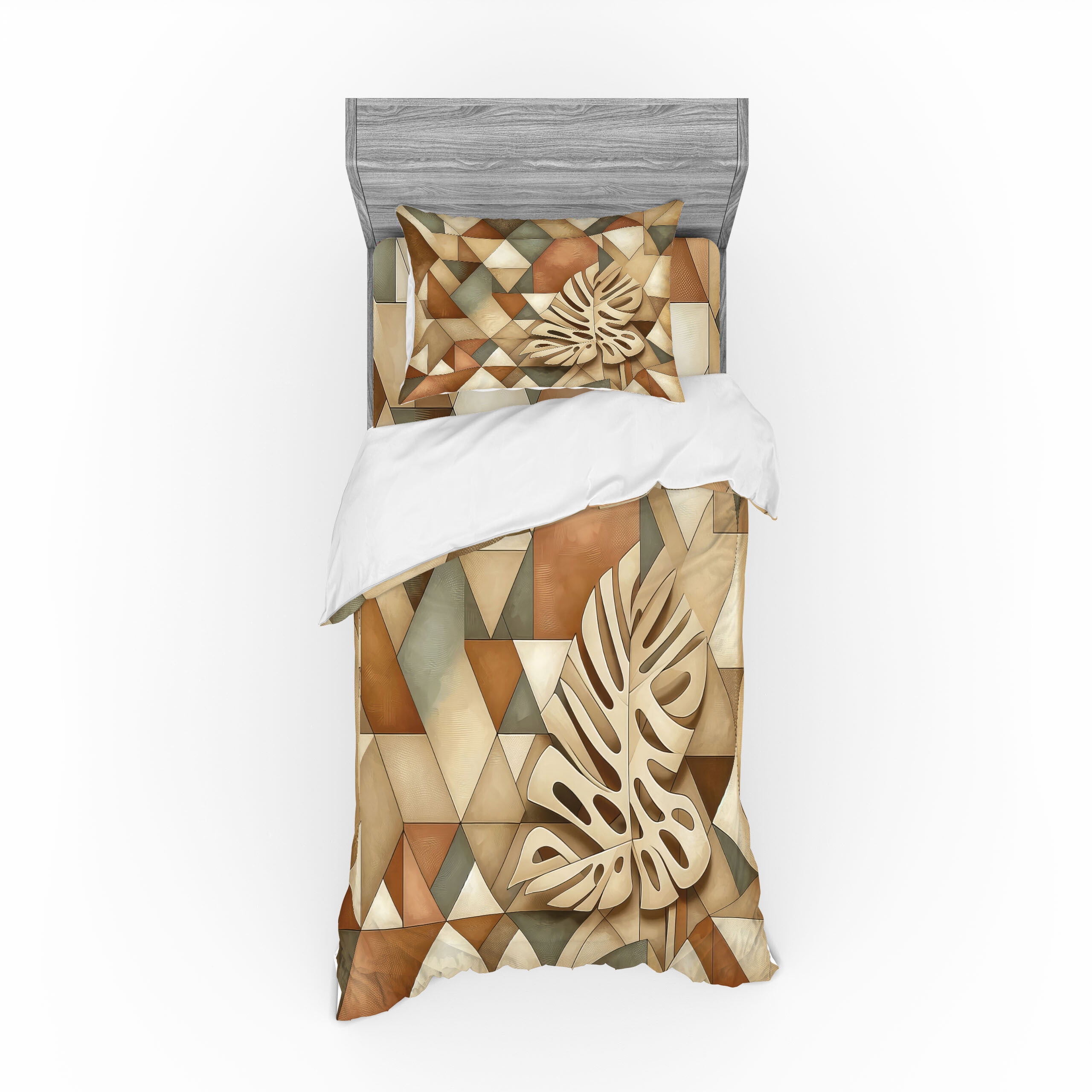 Ambesonne Monstera Bedding Set 3 Pcs, Boho Scandinavian Style, Twin ...
