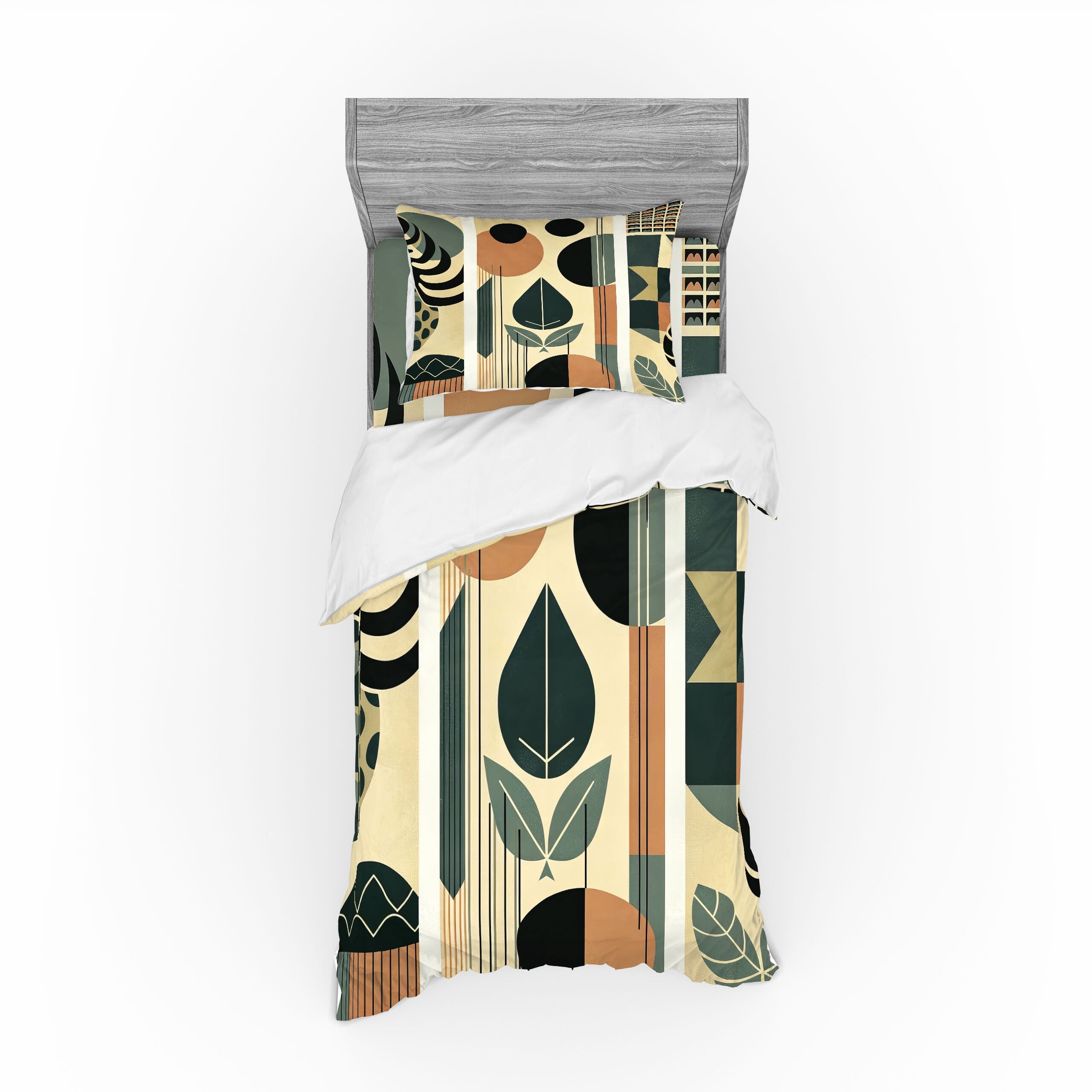 Ambesonne Monstera Bedding Set 3 Pcs, Mid Century Boho Abstract, TwinXL ...