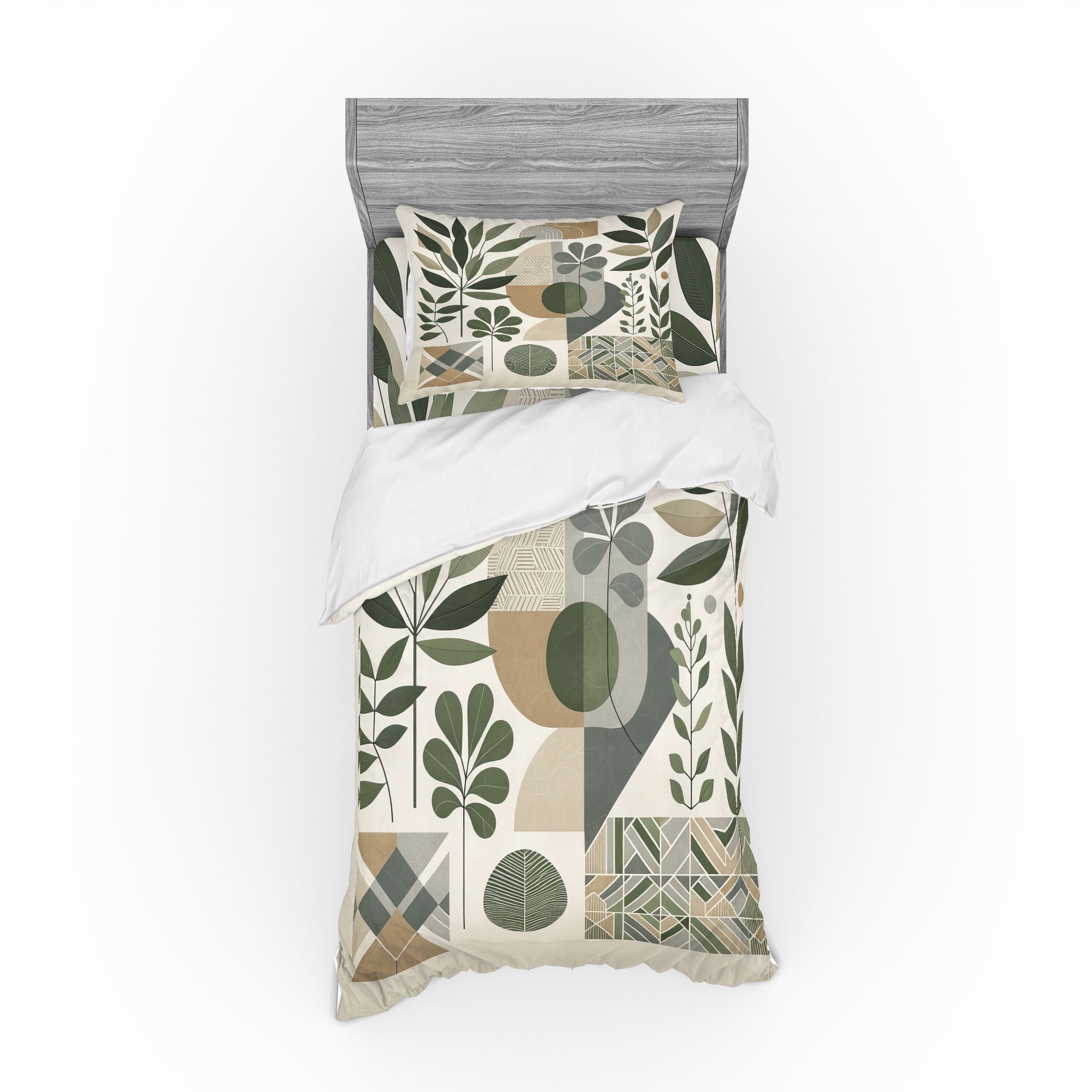 Ambesonne Monstera Bedding Set 3 Pcs, Minimalist Floral Romance, Twin ...