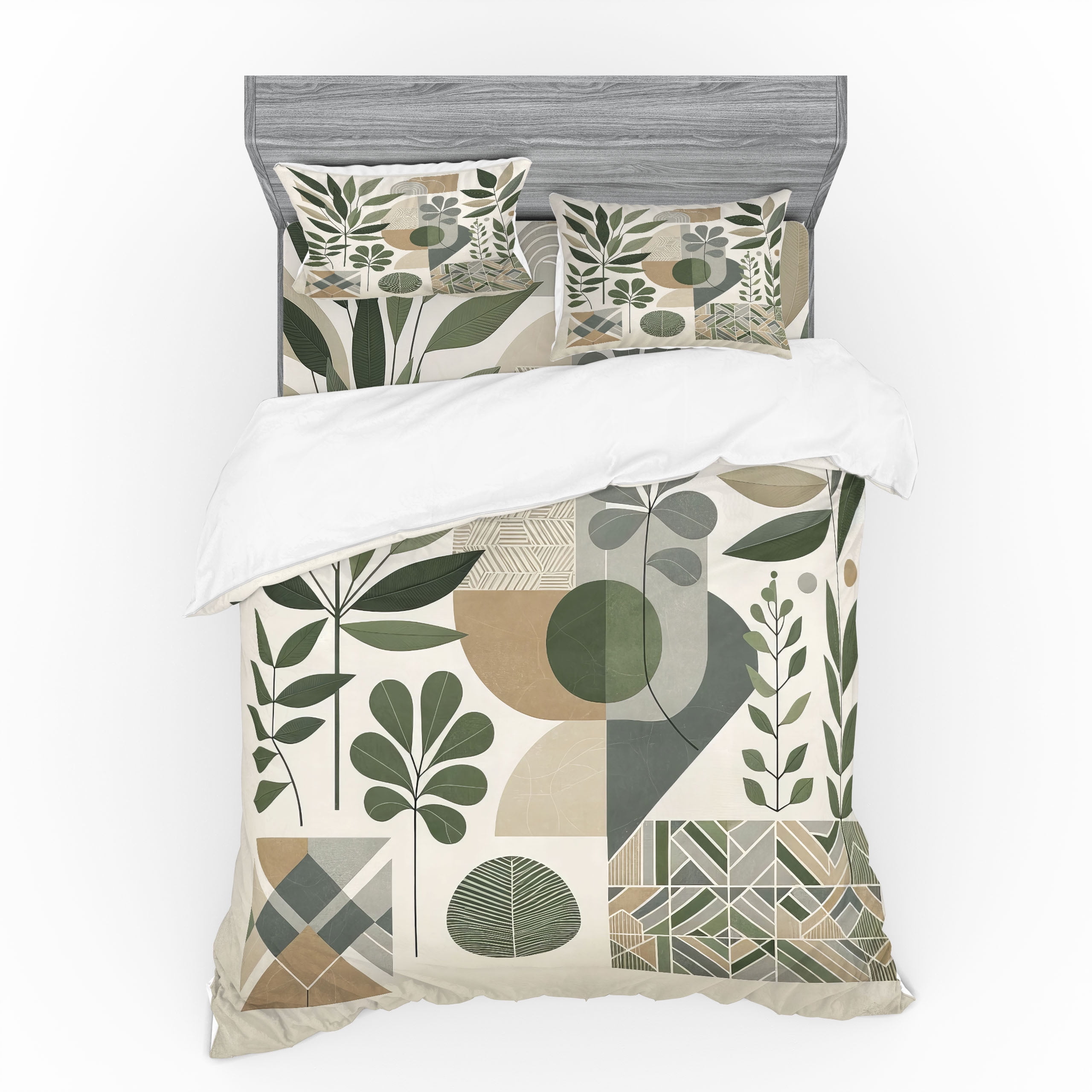 Ambesonne Monstera Bedding Set 4 Pcs, Minimalist Floral Romance, Queen ...