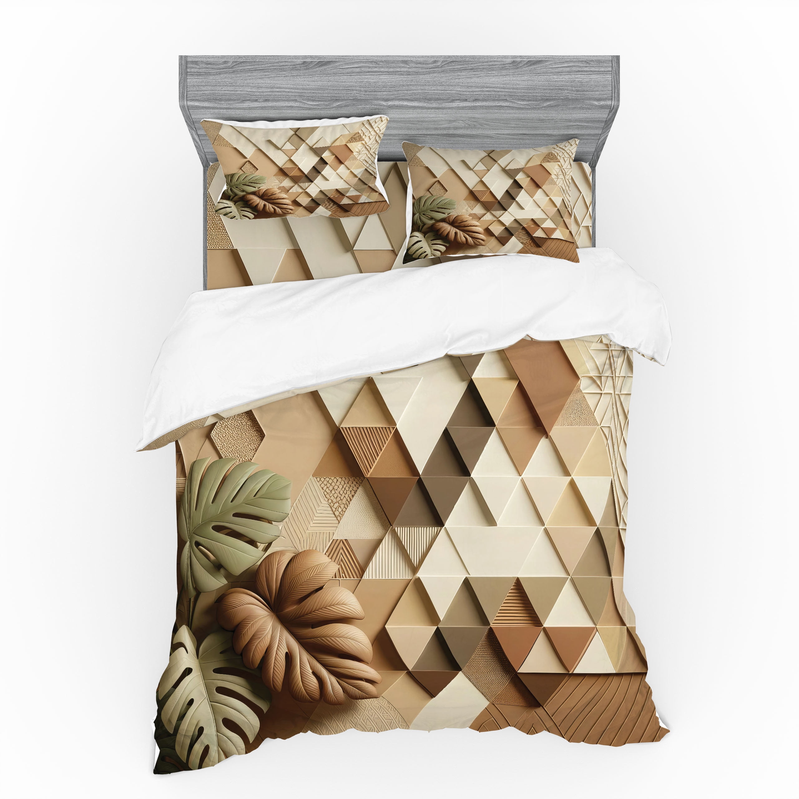 Ambesonne Monstera Bedding Set 4 Pcs, Scandinavian Boho Style, King ...