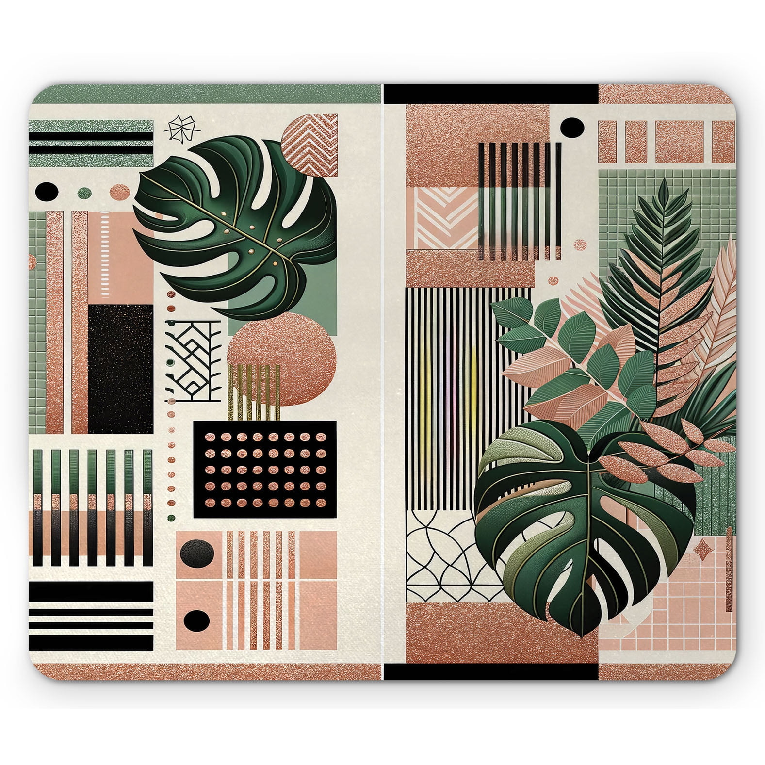 Ambesonne Monstera Mouse Pad Non-Slip Rectangle, Mid Century Boho ...