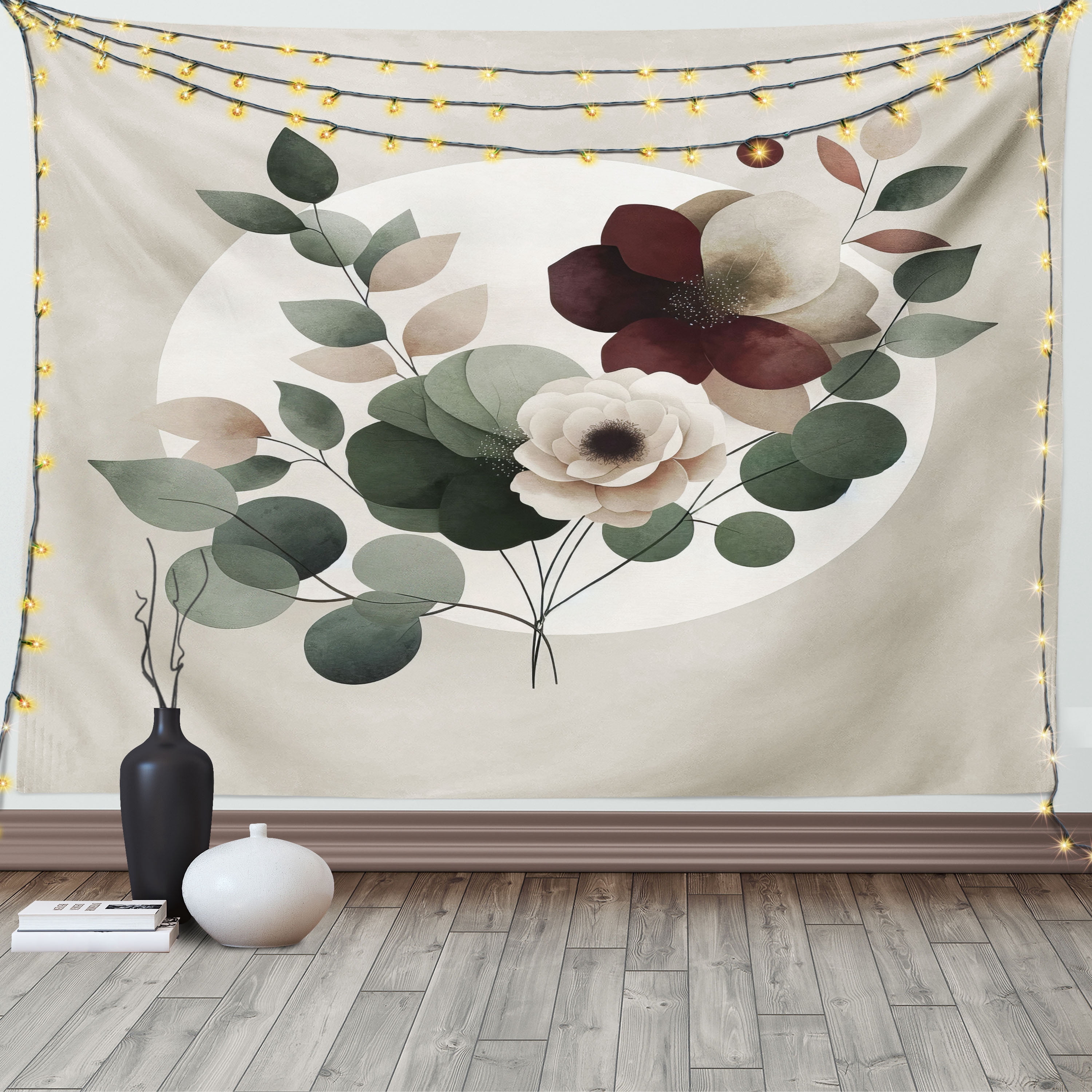 Ambesonne Monstera Tapestry Wall Hanging, Boho Minimalist Floral, 60 ...