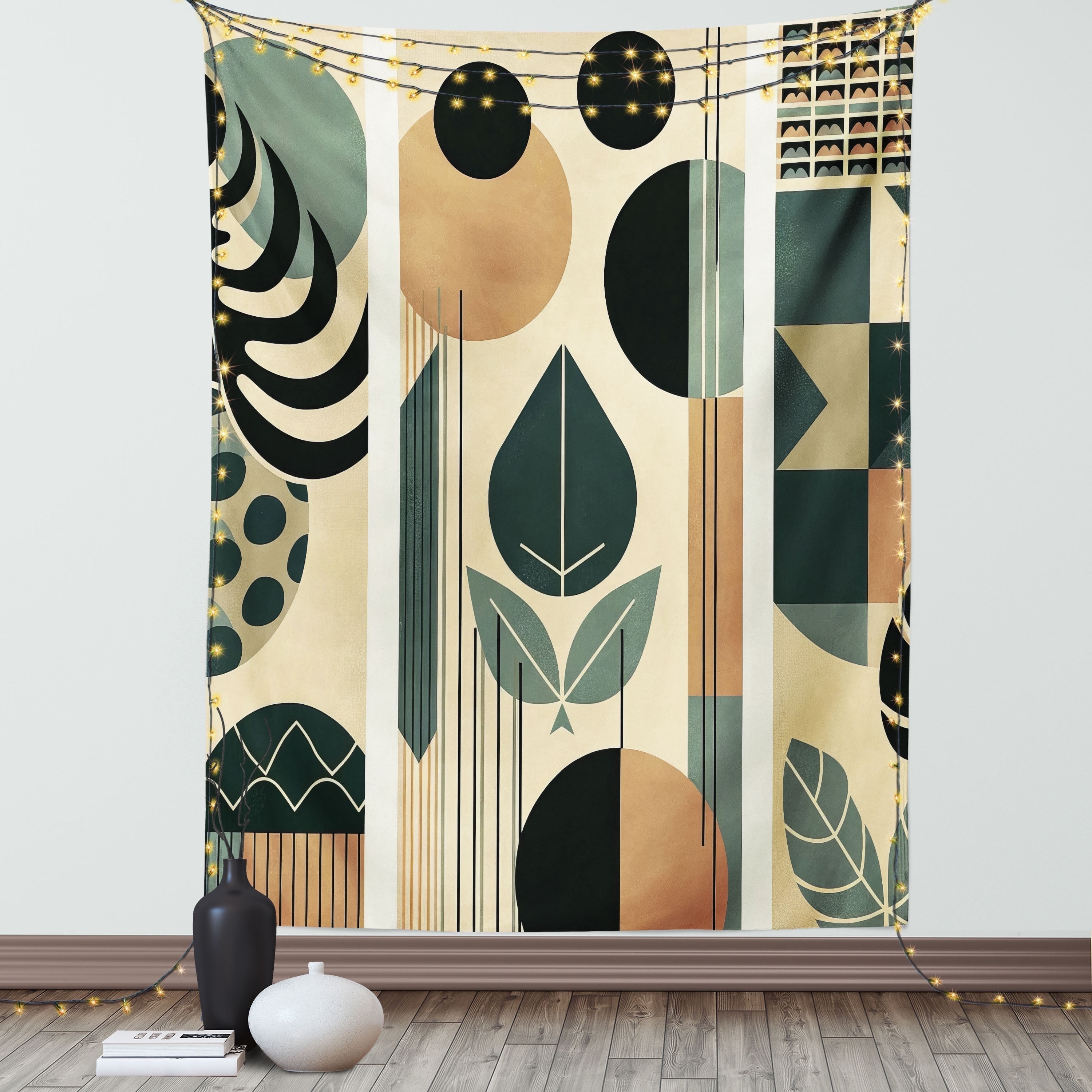 Ambesonne Monstera Tapestry Wall Hanging, Mid Century Boho Abstract, 60 ...