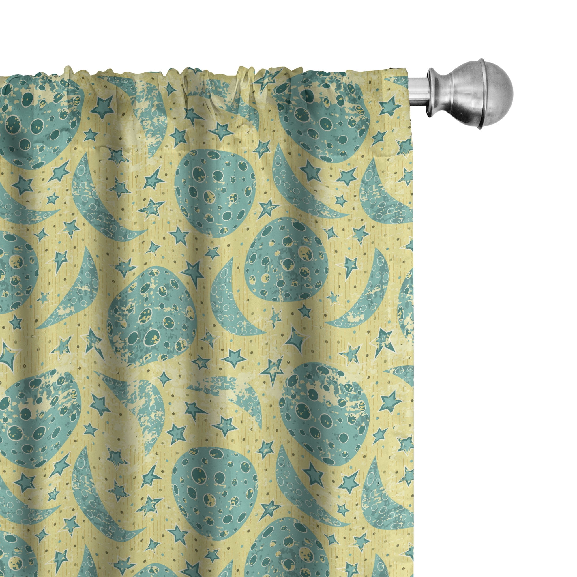 Ambesonne Moon Curtains, Grunge Style Moon Phases, Pair of 28"x63 ...