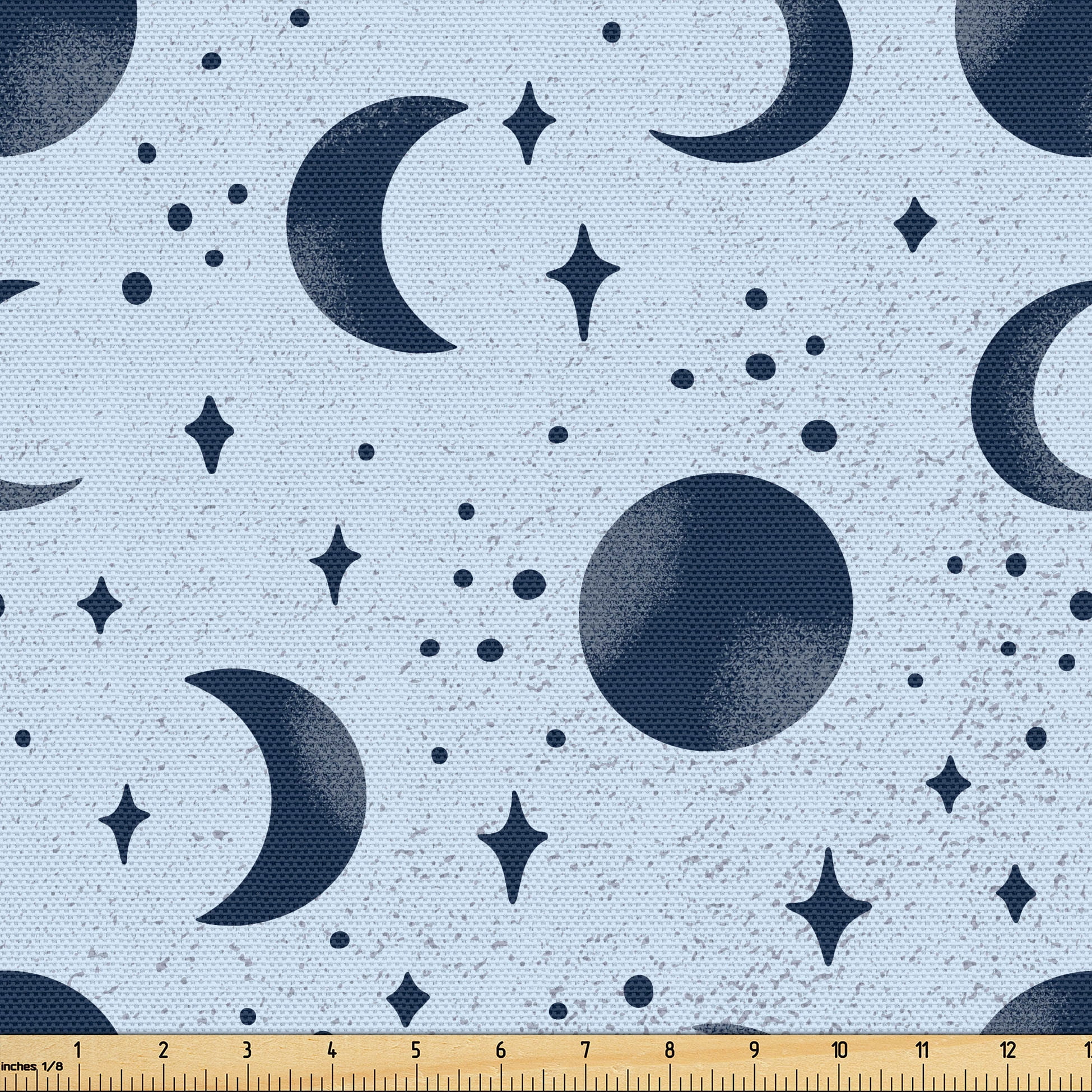 Ambesonne Moon Fabric by the Yard Upholstery, Grunge Night Stars ...